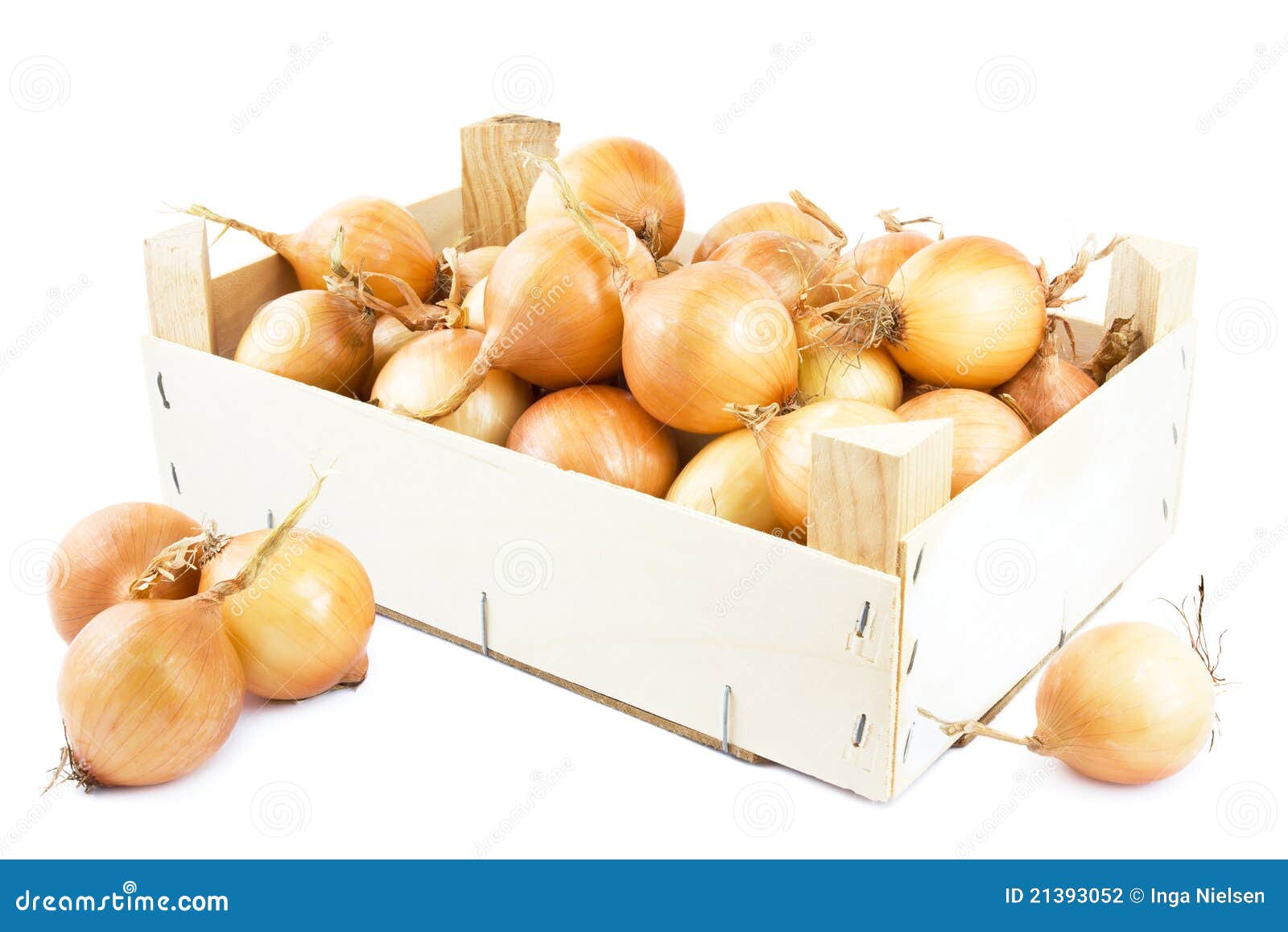 Onions in box stock photo. Image of onion, wooden, wood - 21393052