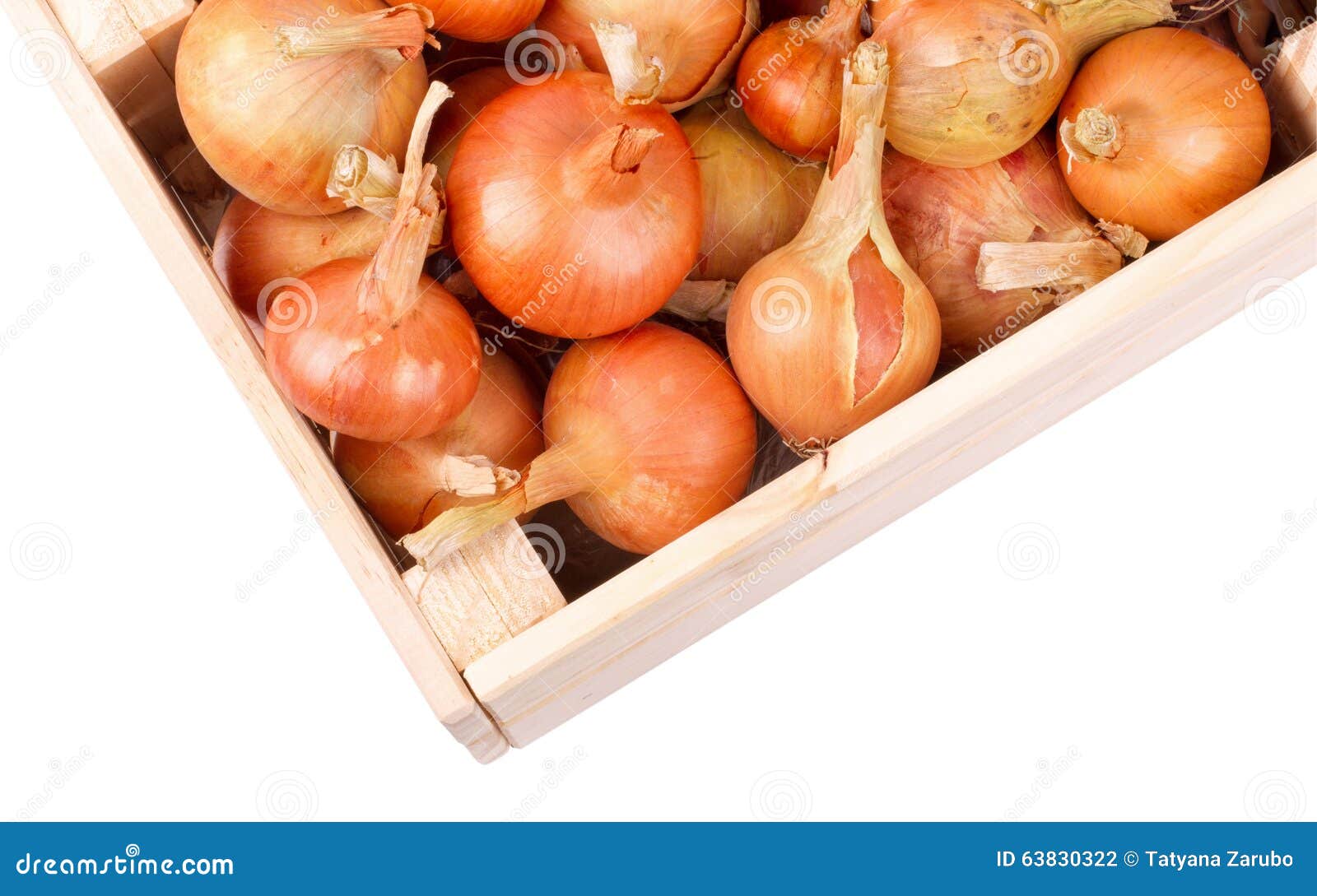 Onions in a box stock photo. Image of isolated, food - 63830322
