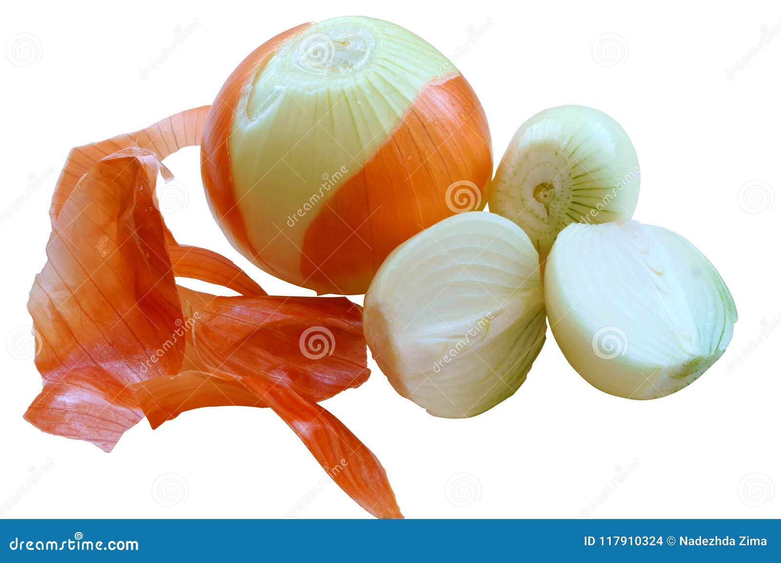 Onions Cleaned from the Husk, Onion and Its Skin, Half Peeled Onion ...