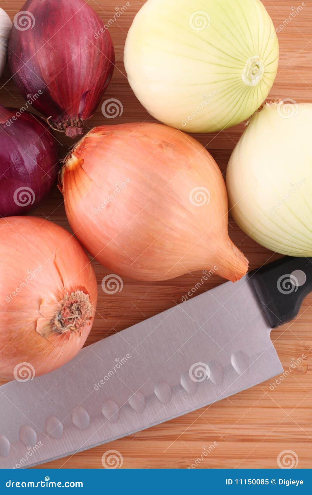 Onions and knife stock image. Image of kitchen, onion - 11150085