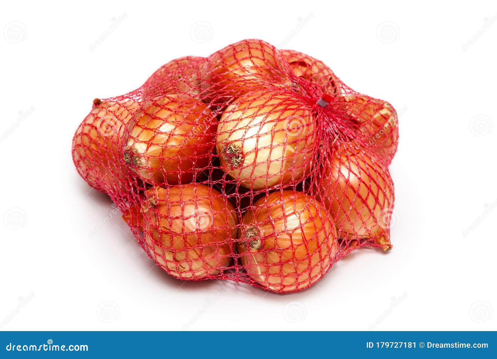 Onions in a Packing Net Isolated on White Background Stock Image ...