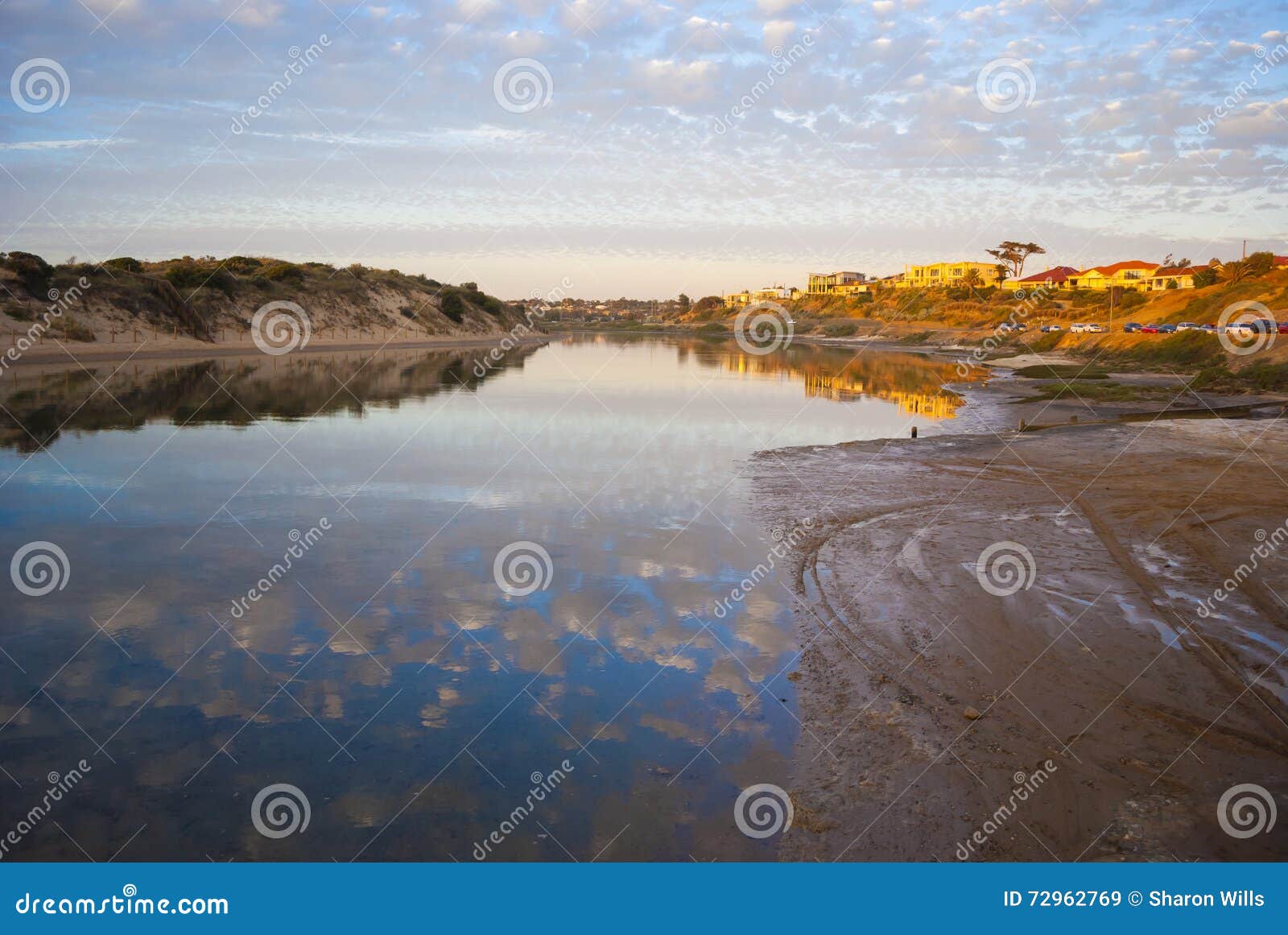 Onkaparinga River at Sunset, South Australia Stock Image - Image of ...