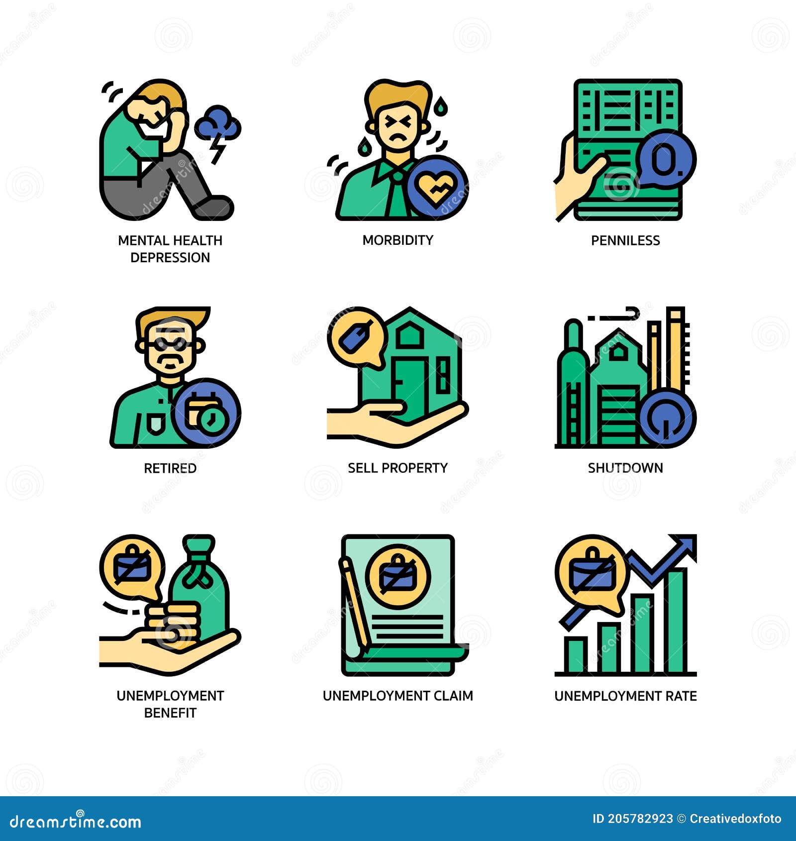 Online Activities Icons Set Stock Vector - Illustration of morbidity ...