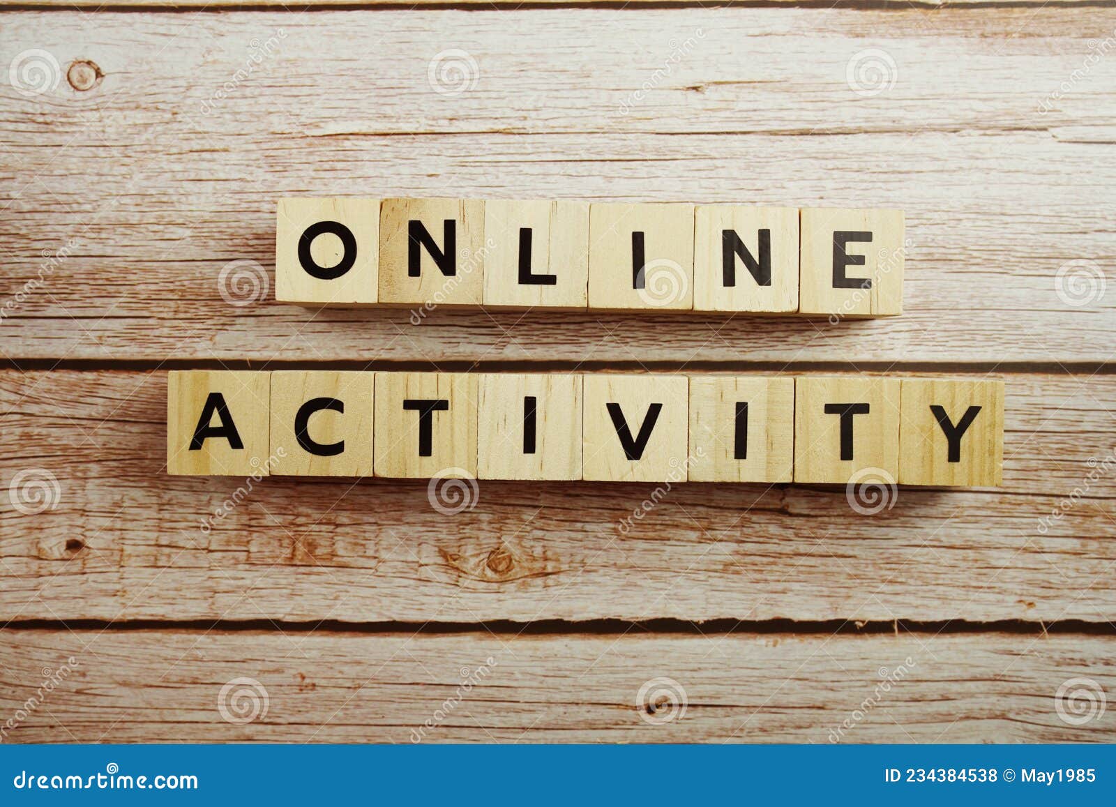 Online Activity Word Alphabet Letters on Wooden Background Stock Photo ...