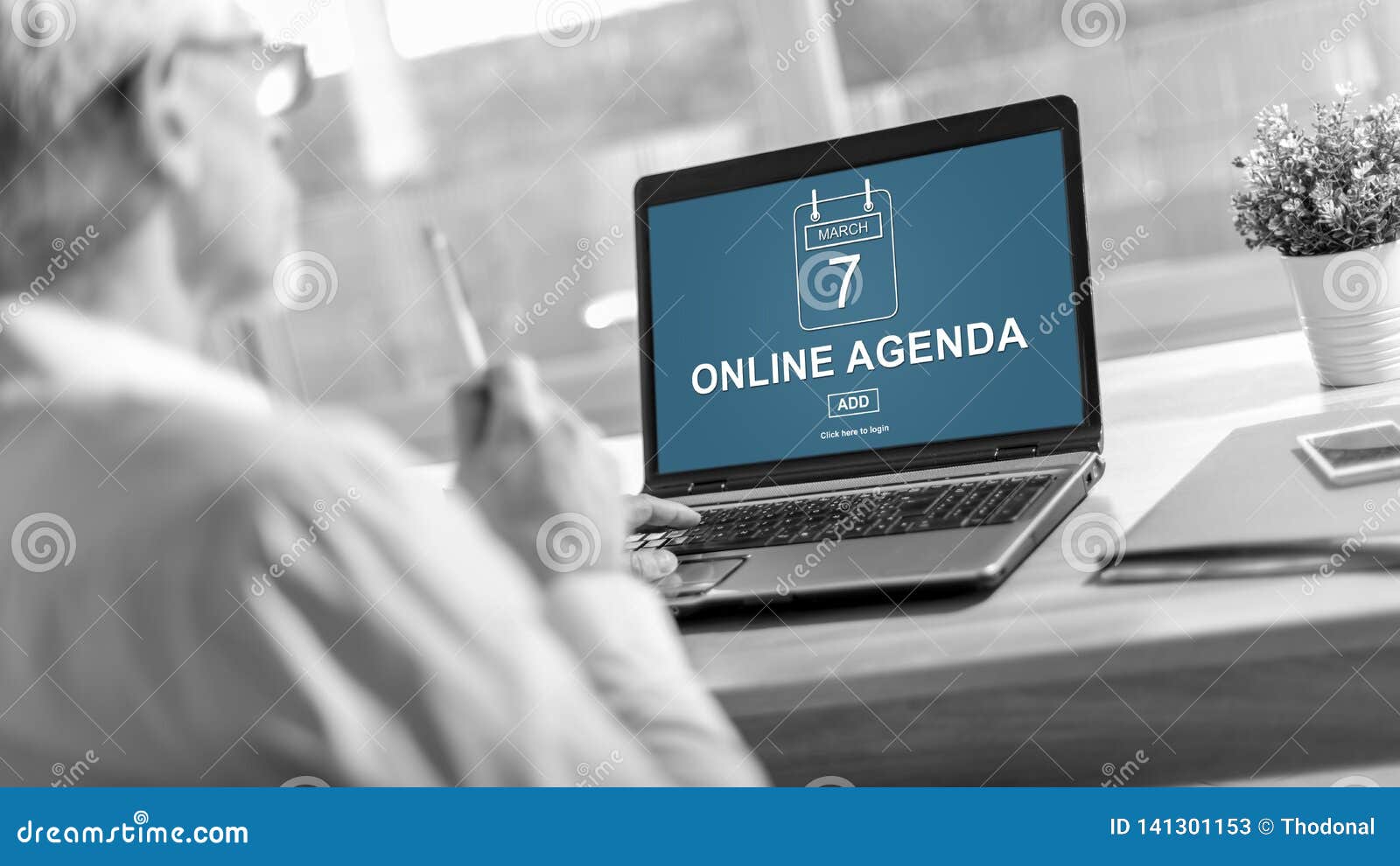 Online Agenda Concept on a Laptop Screen Stock Image - Image of ...