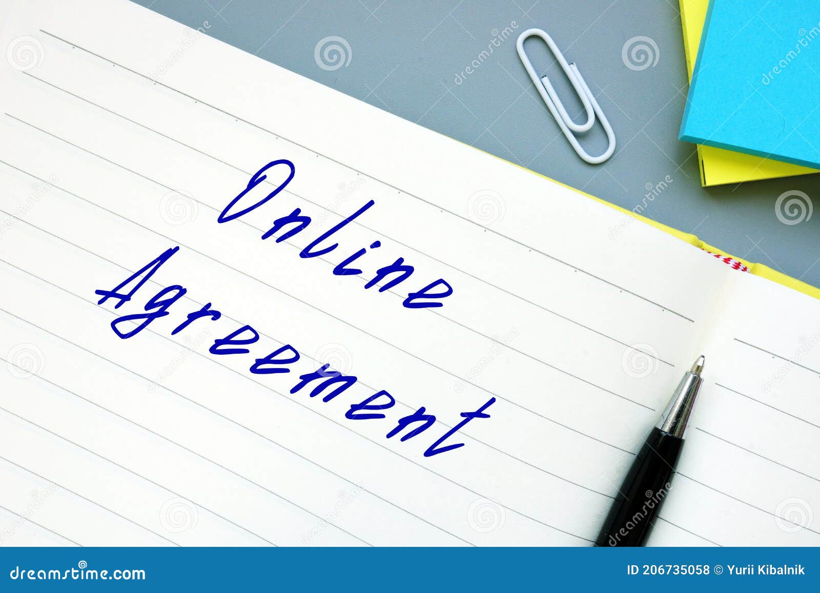Online Agreement Sign on the Sheet Stock Photo - Image of future ...