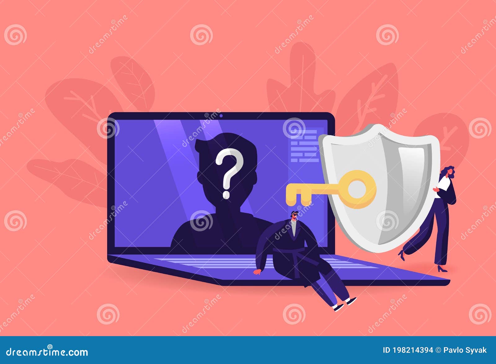 Online Anonymity Concept. Tiny Users Characters at Huge Digital Device ...