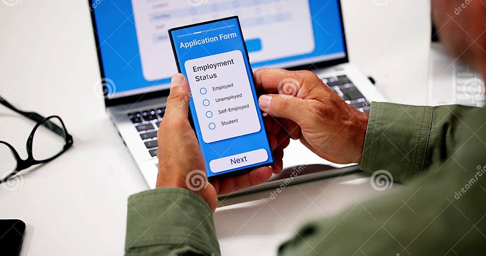 Online Application Form on Mobile Phone Stock Image - Image of ...