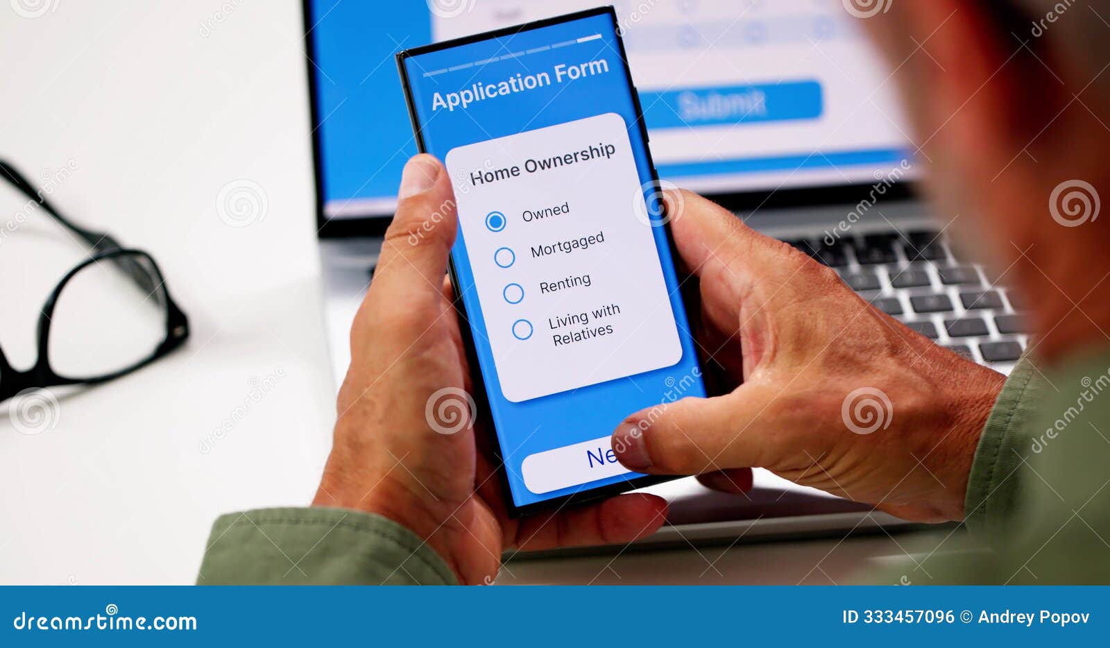 Online Application Form on Mobile Phone Stock Photo - Image of ...