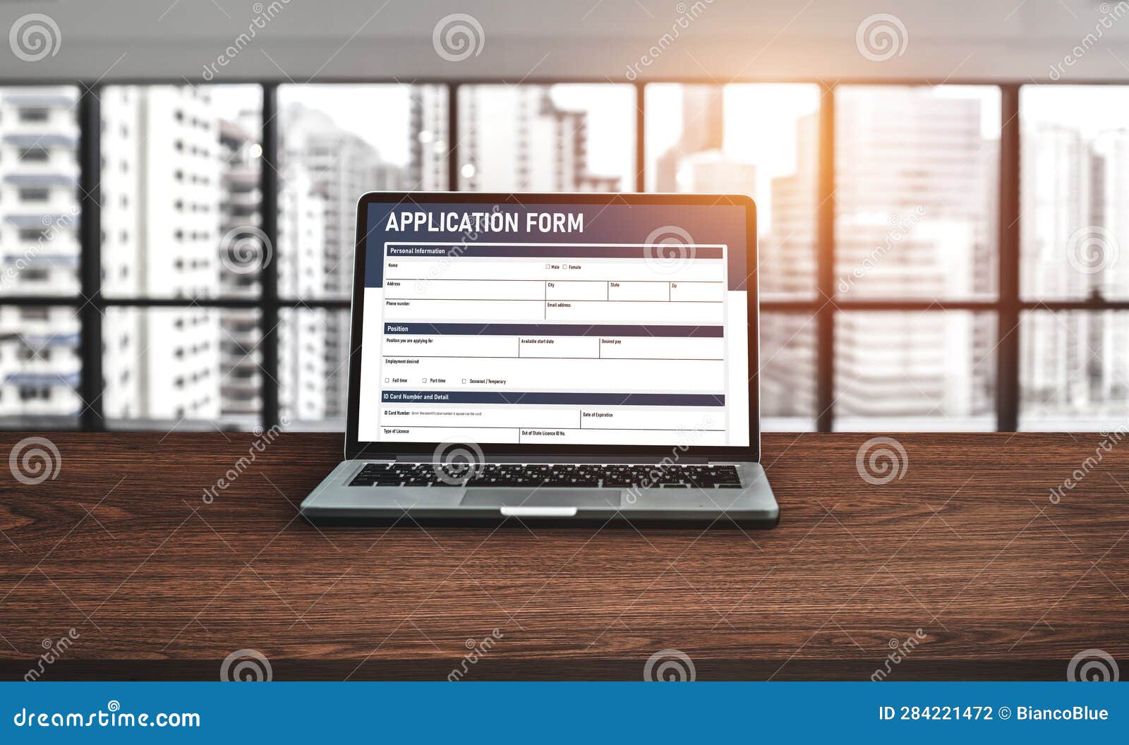 Online Application Form for Modish Registration Stock Photo - Image of ...