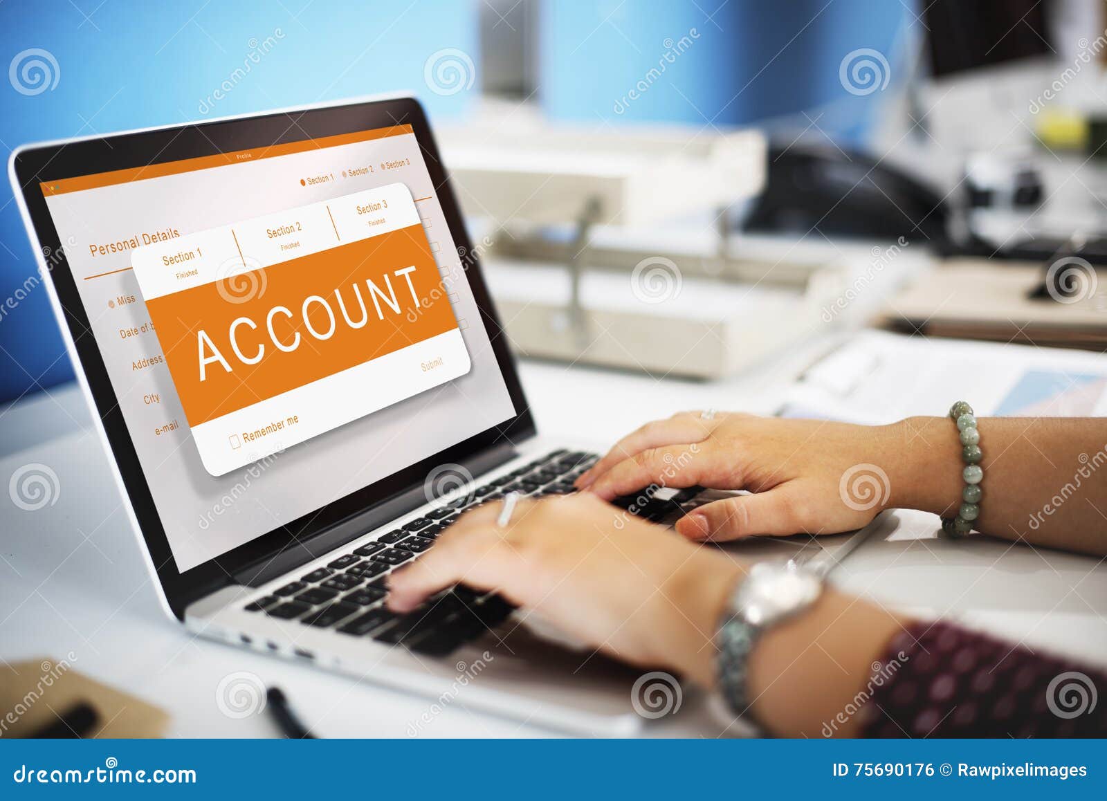 Online Application Registration Form Graphics Concept Stock Photo ...