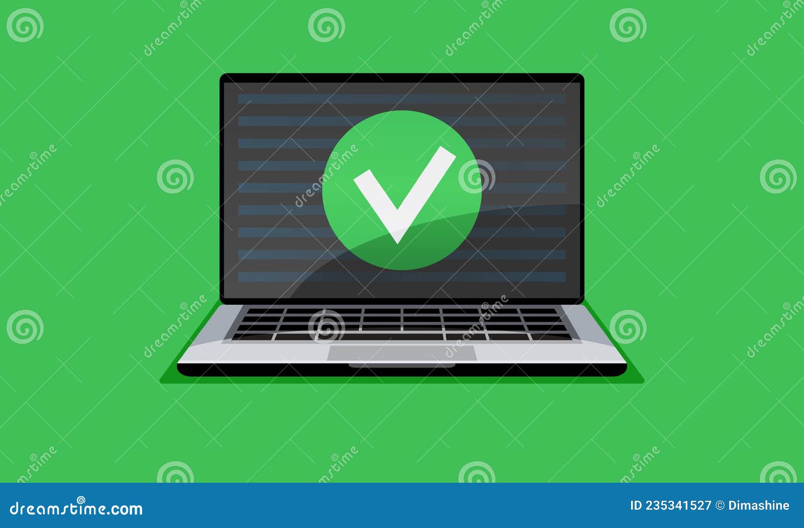 Online Approve Check Mark Updated or Download Complete, Accept, Laptop ...