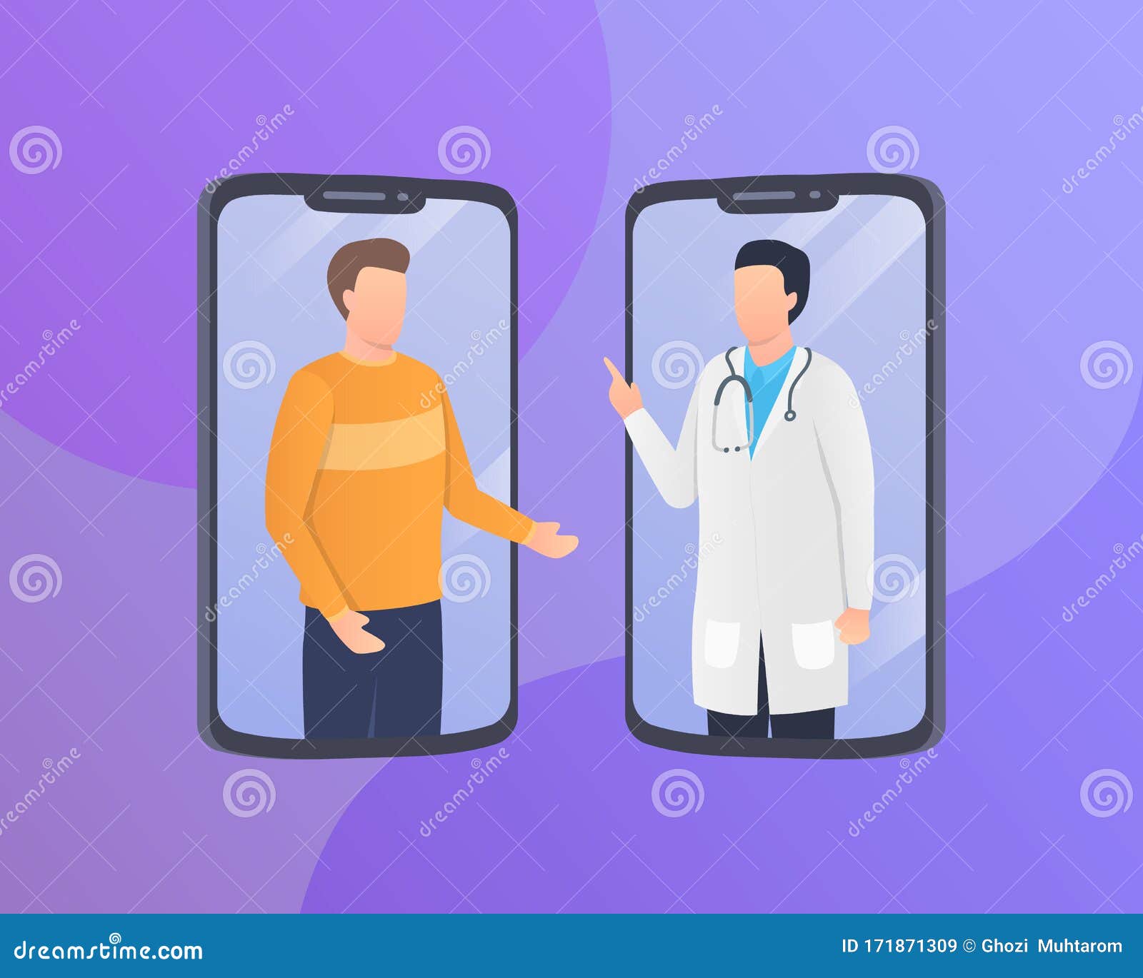 Online Apps Consultation with Patients and Doctor Conversation with ...