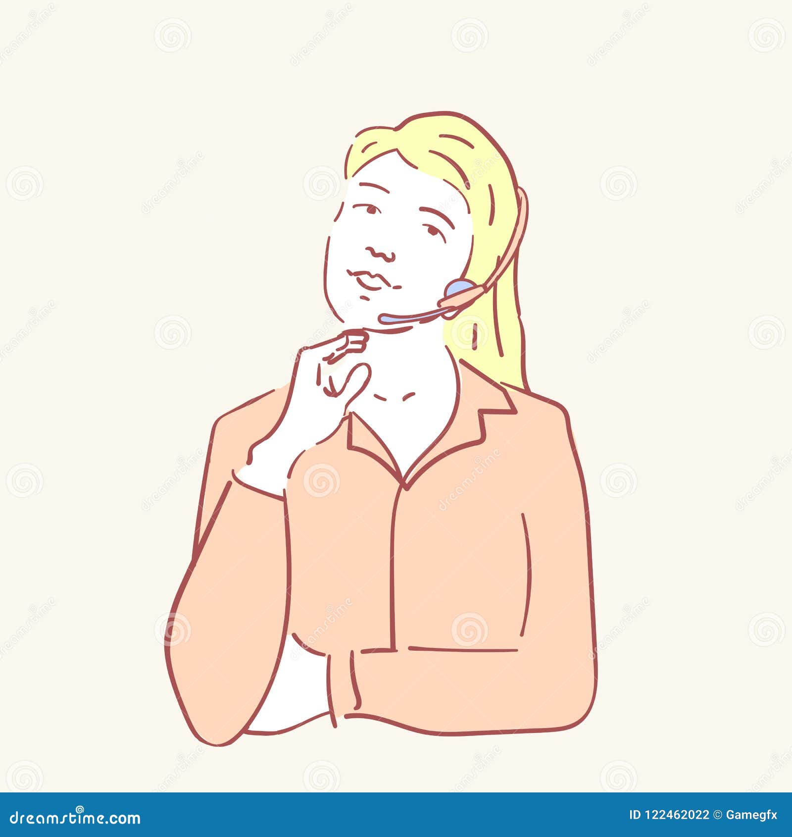 Online Assistant Support Operator Hand Drawn Style Vector Doodle Design ...