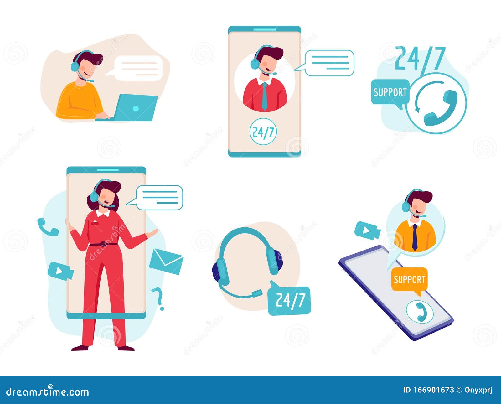 Online Assistant. Virtual Operator Chat Help Technical Support Headset ...