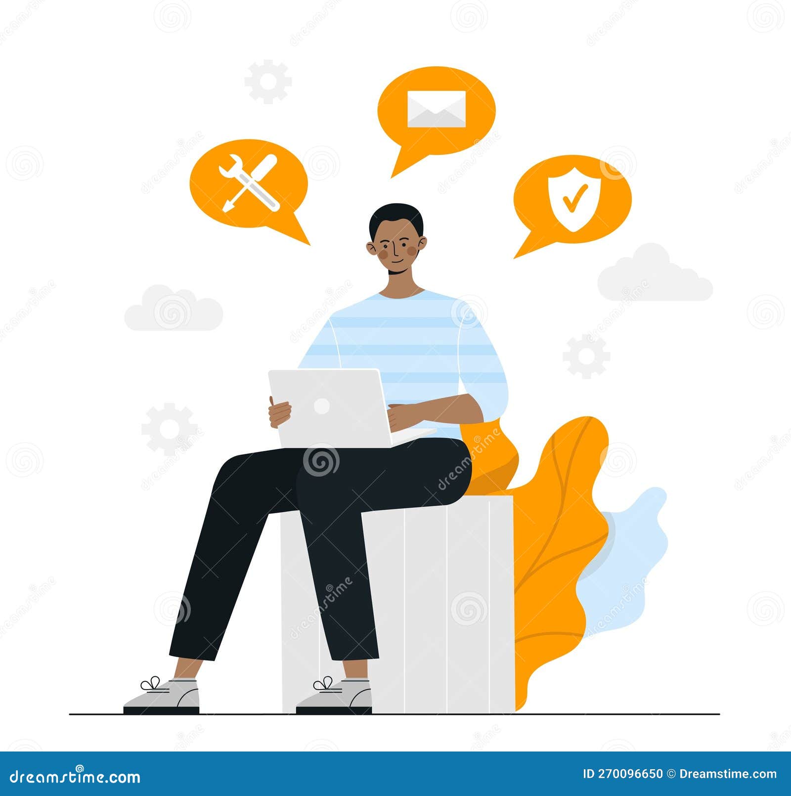 Online assistant for work stock vector. Illustration of company - 270096650