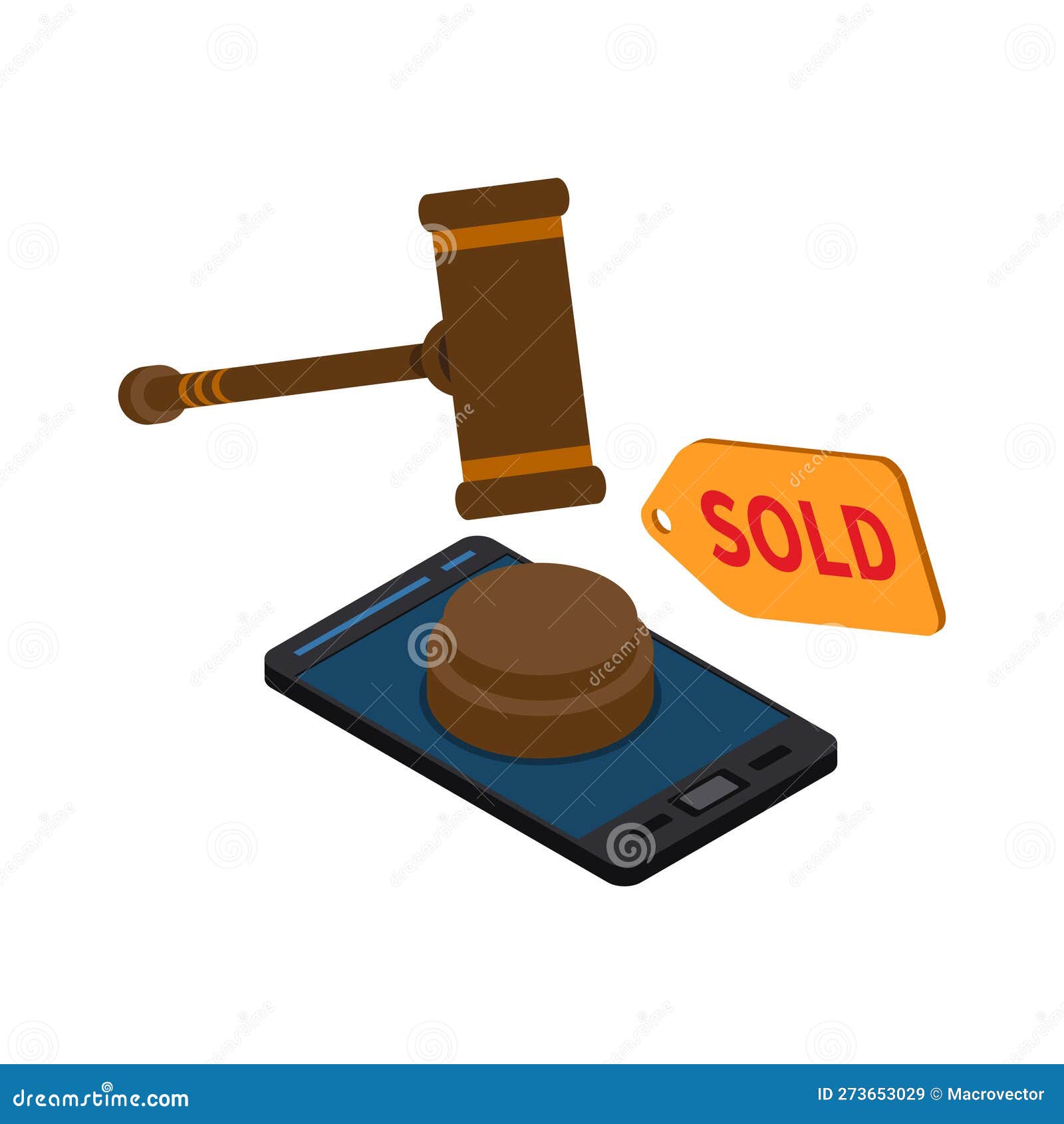 Online Auction Icon stock vector. Illustration of hammer - 273653029