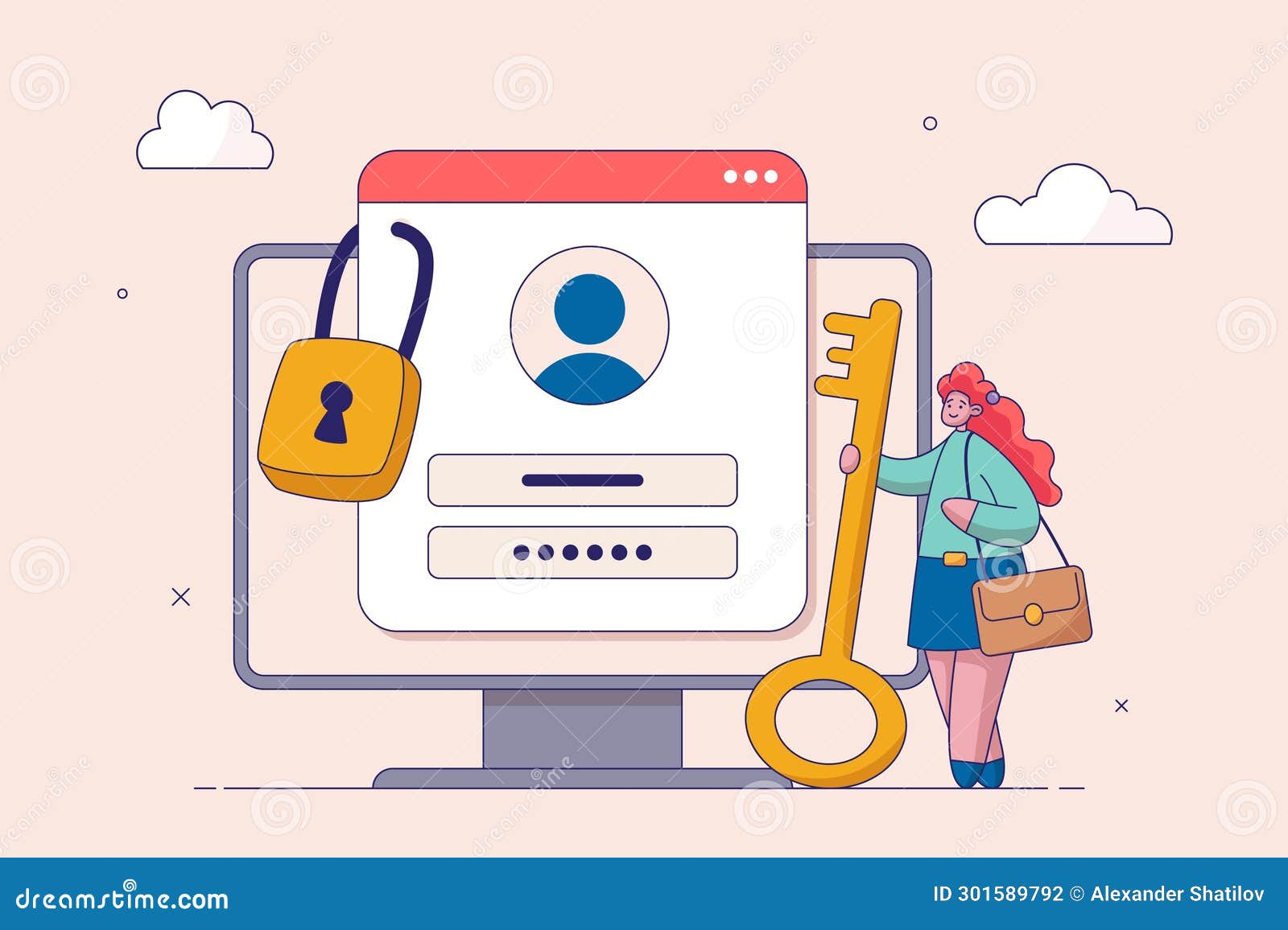 Online Authentication Concept. Strong Password for Cyber Security, High ...