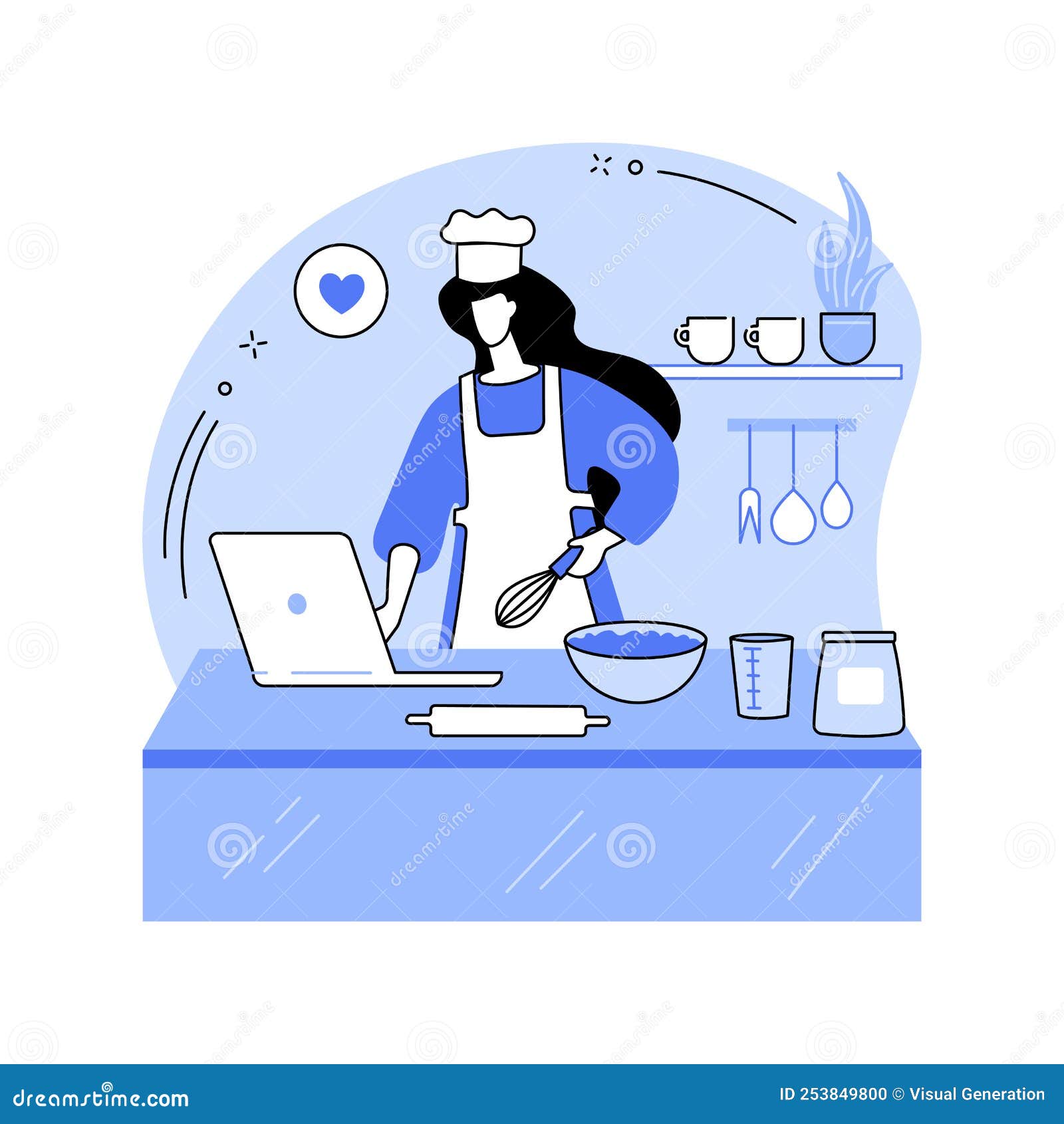 Online Baking Class Isolated Cartoon Vector Illustrations. Stock Vector ...