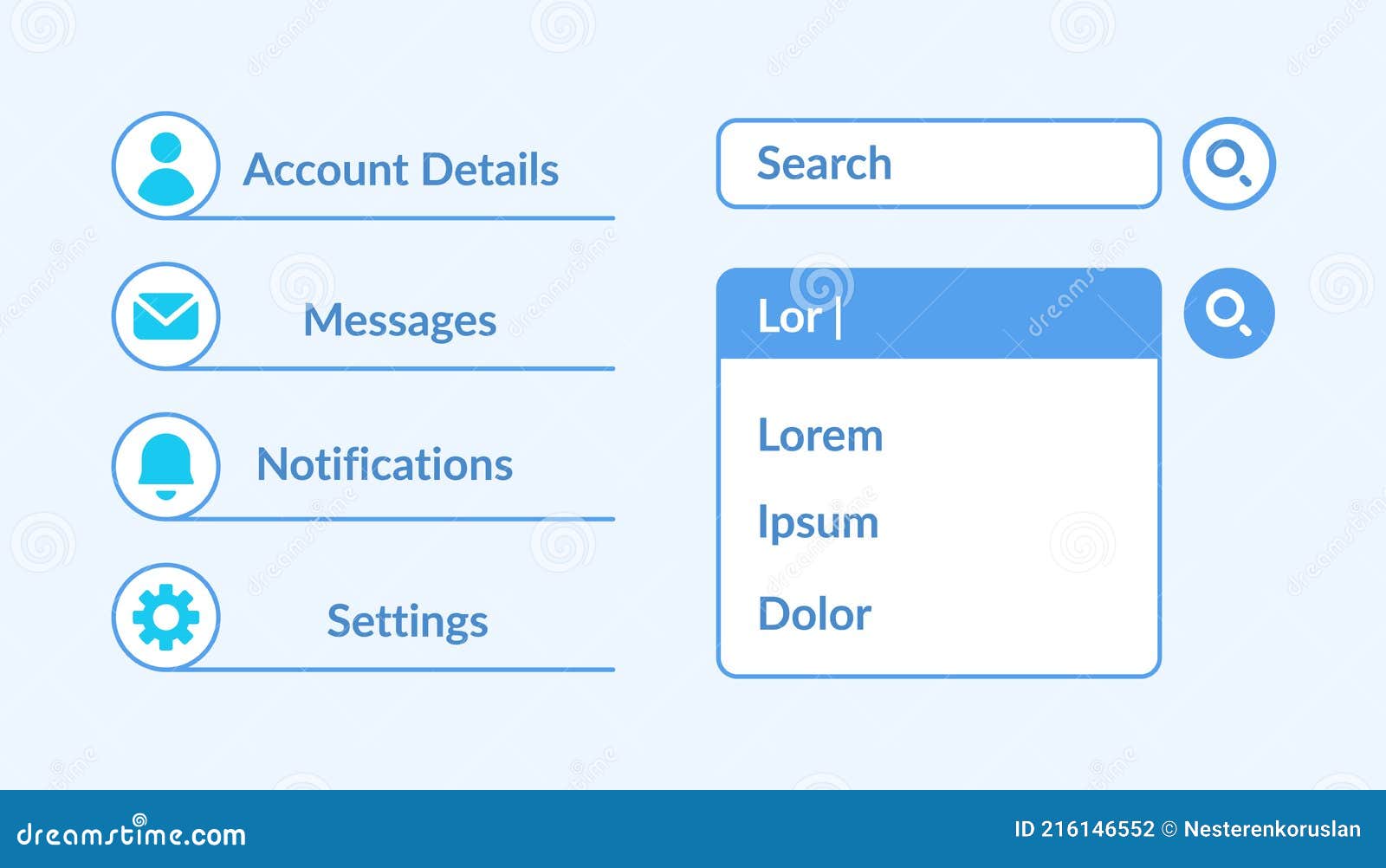 Online Banking Account Settings UI Elements Kit Stock Vector ... Online Banking Account Settings UI Elements Kit Stock Vector ...