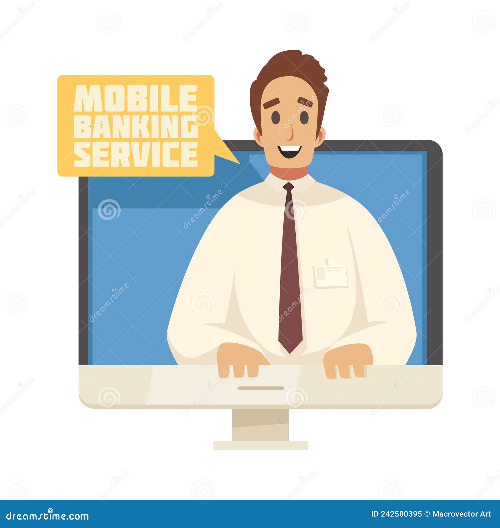 Online Banking Assistant Composition Stock Vector - Illustration of ...