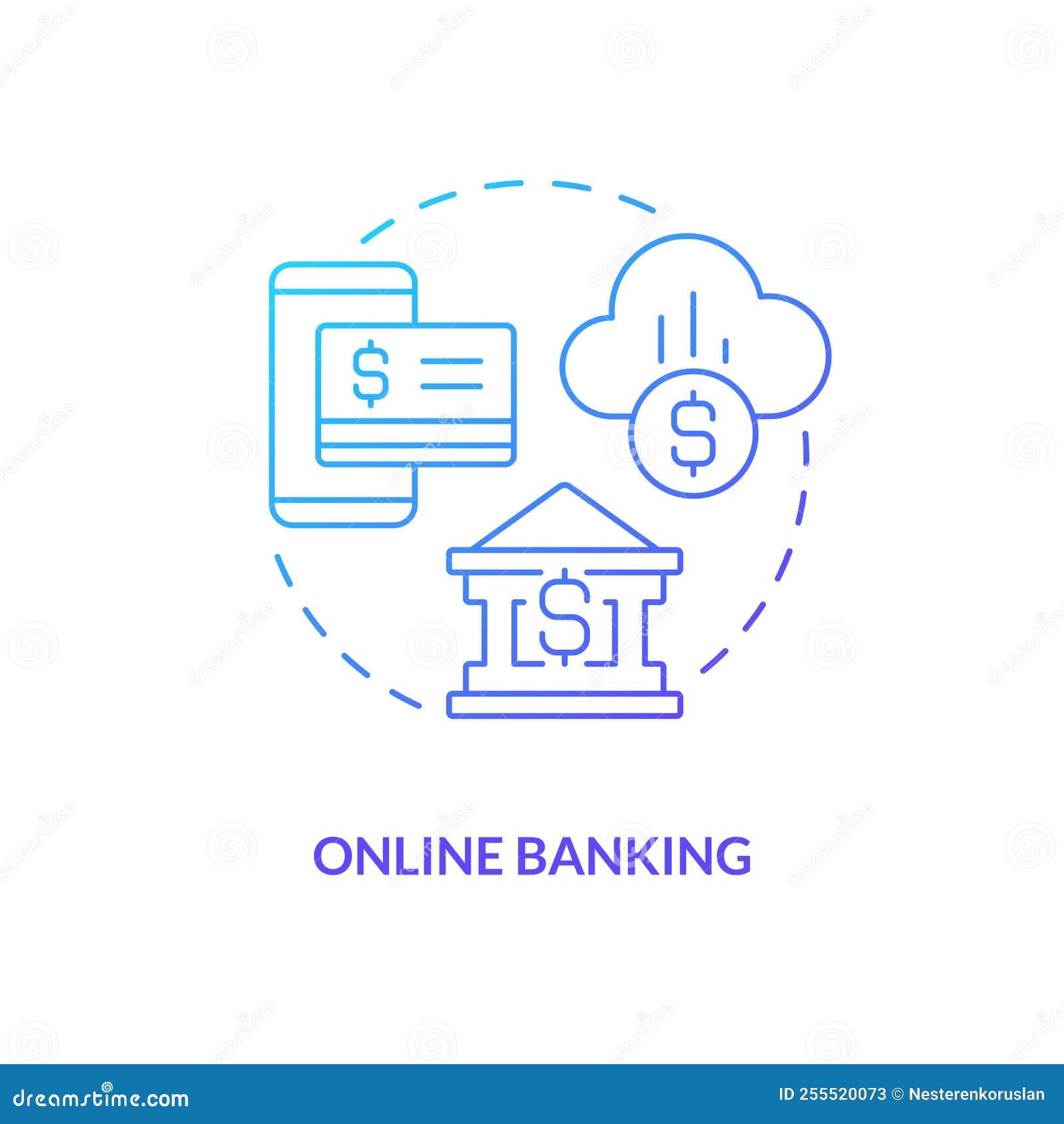 Online Banking Blue Gradient Concept Icon Stock Vector - Illustration ...