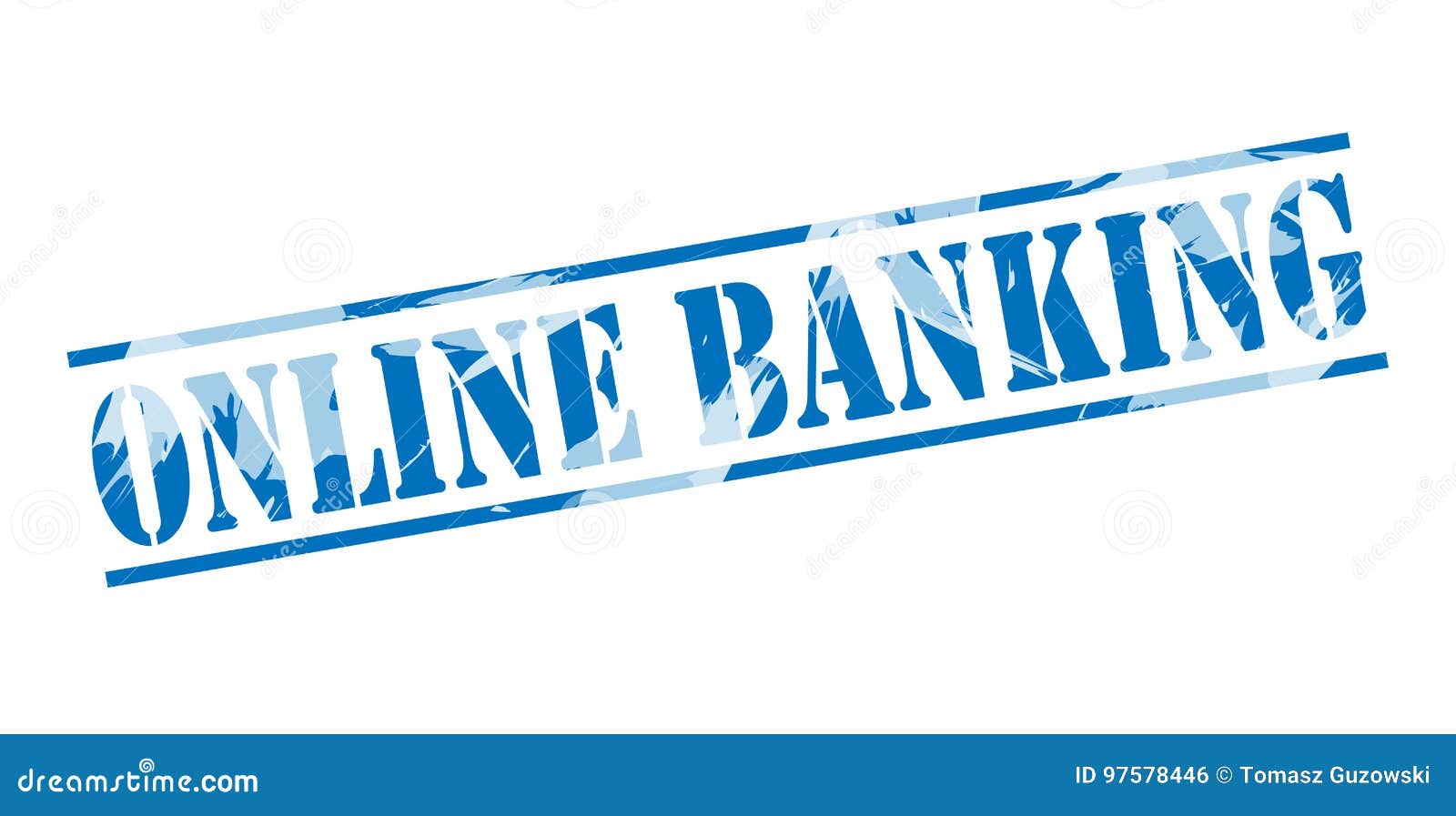 Online banking blue stamp stock illustration. Illustration of isolated ...