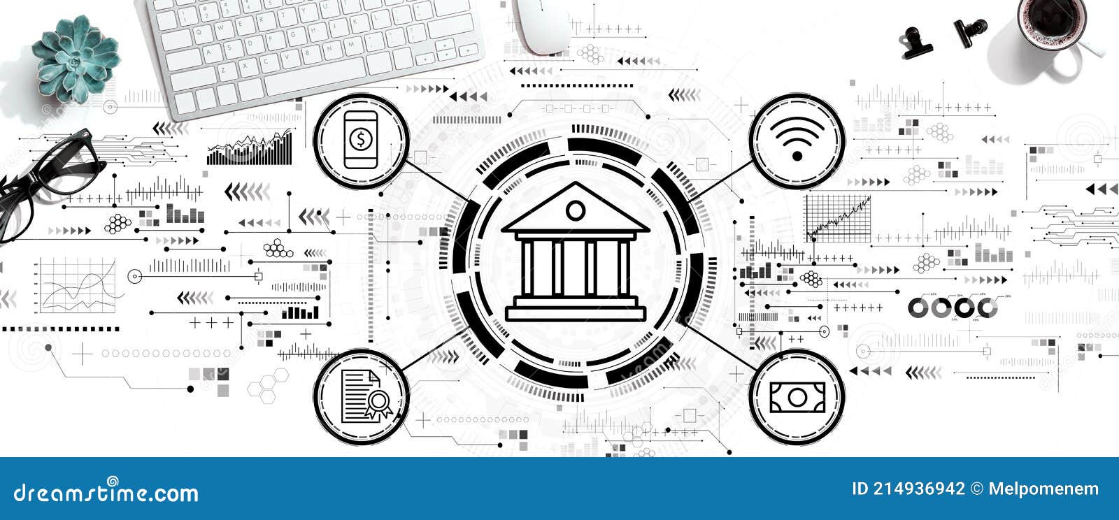 Online Banking Concept with a Computer Keyboard Stock Photo - Image of ...