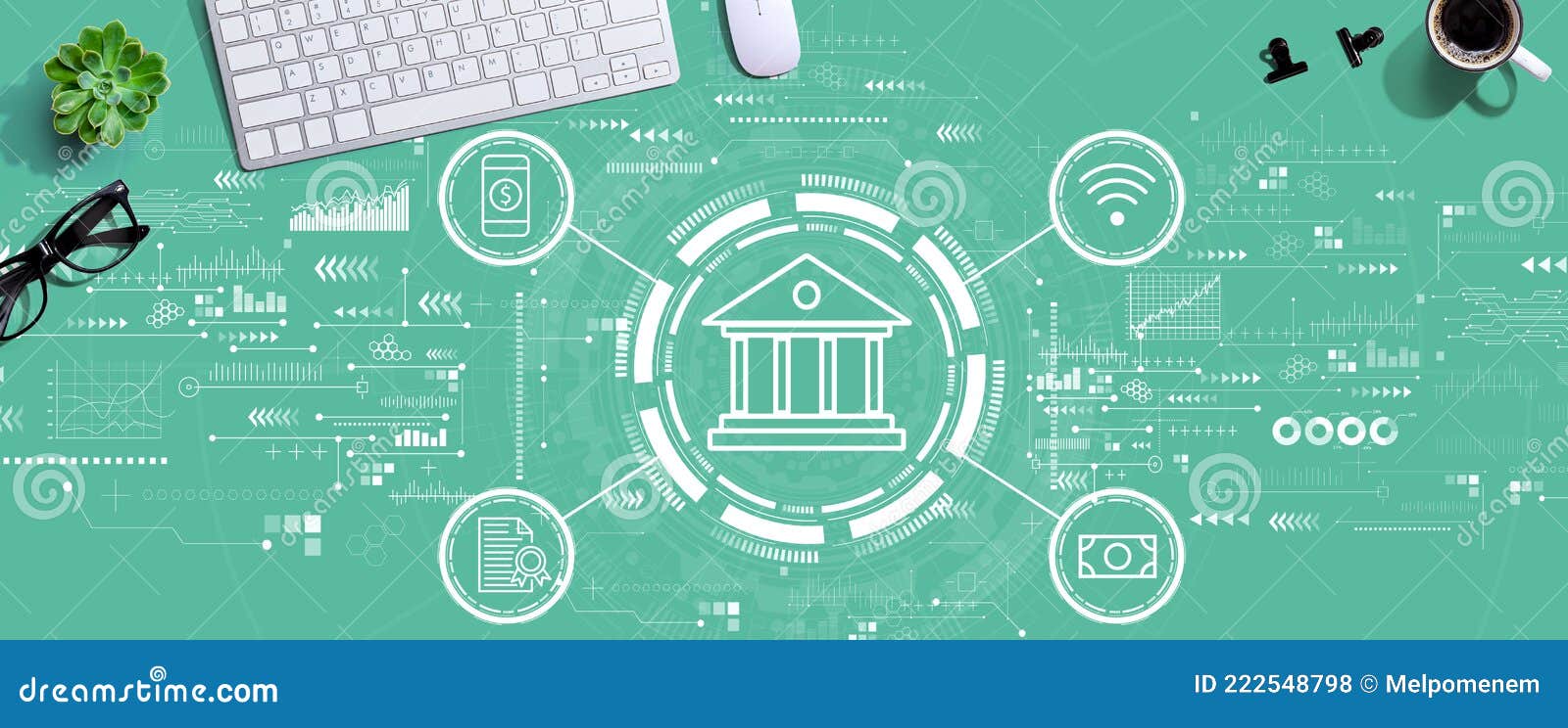 Online Banking Concept with a Computer Keyboard Stock Photo - Image of ...