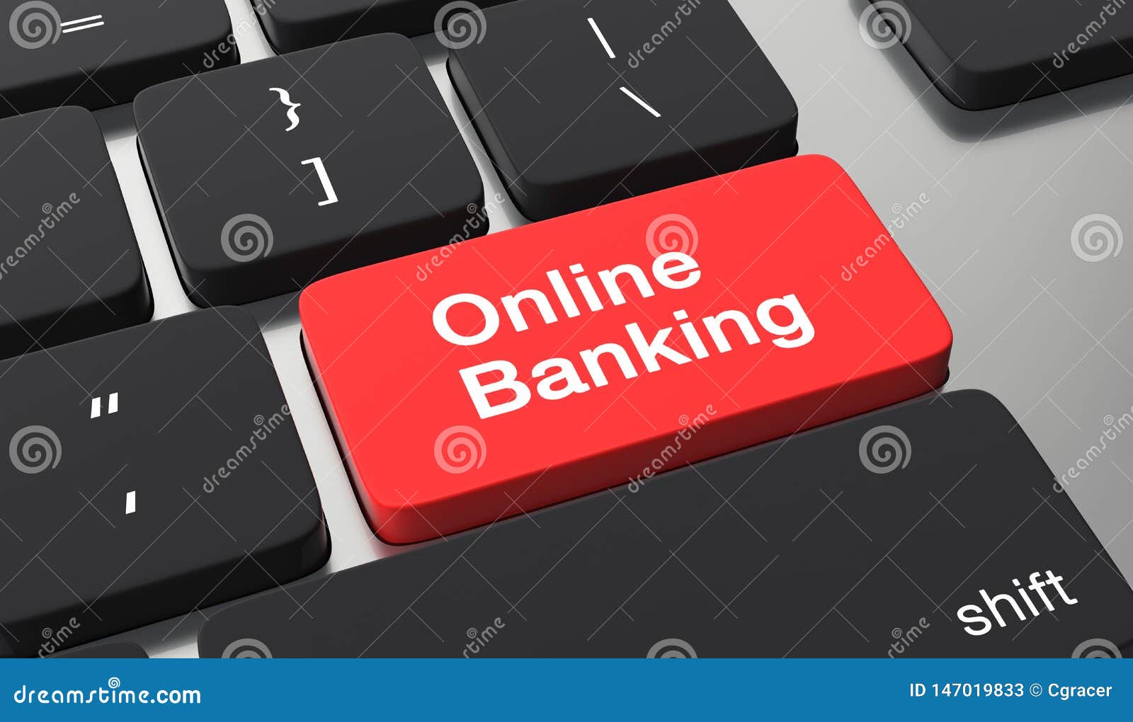 Online Banking Concept. Banking on Keyboard Button Stock Illustration ...