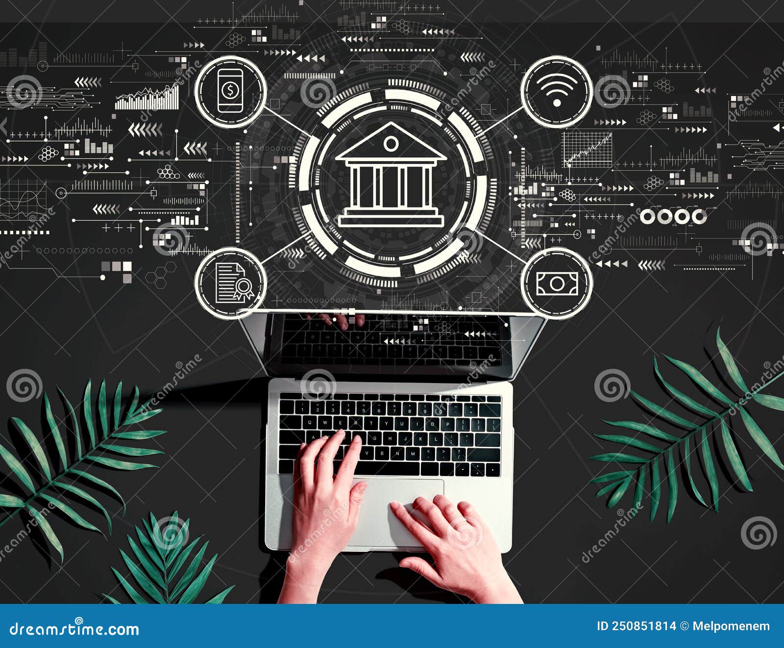 Online Banking Concept with Person Using a Laptop Stock Photo - Image ...