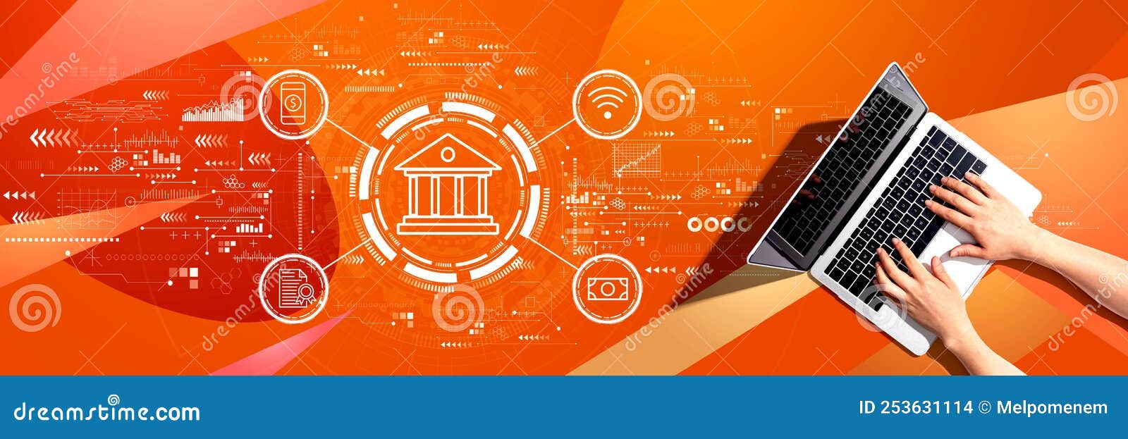 Online Banking Concept with Person Using a Laptop Stock Photo - Image ...