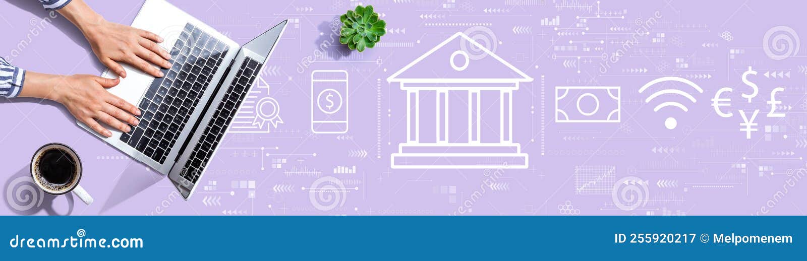 Online Banking Concept with Person Using a Laptop Editorial Photography ...