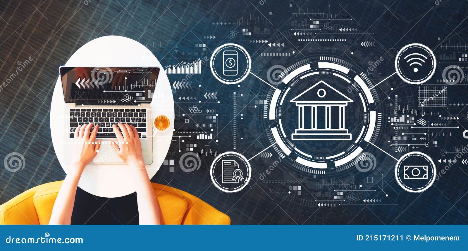 Online Banking Concept with Person Using a Laptop Stock Image - Image ...