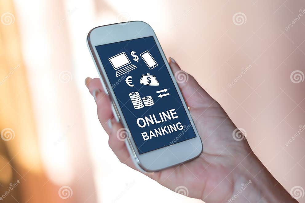 Online Banking Concept on a Smartphone Stock Photo - Image of security ...