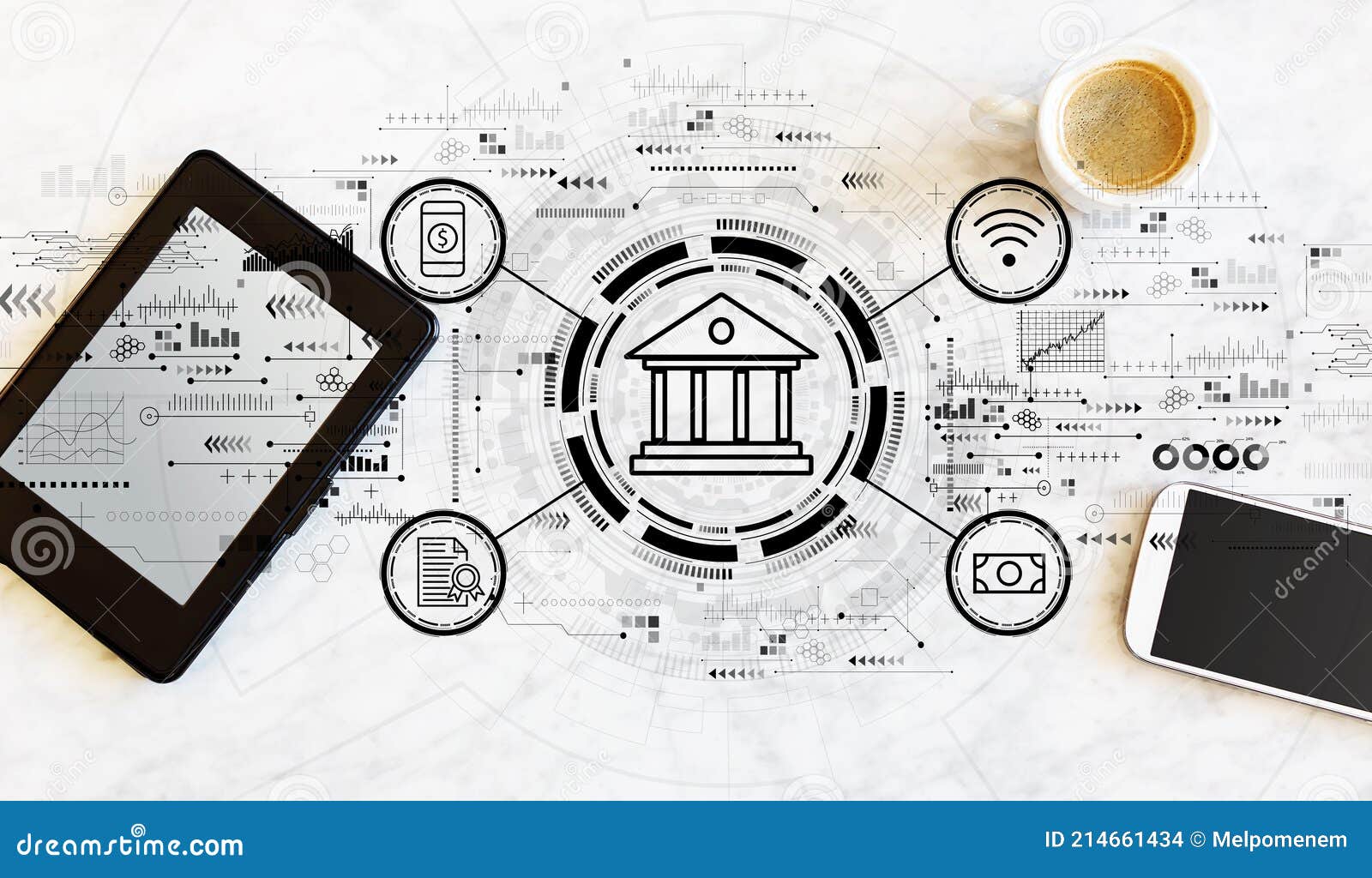 Online Banking Concept with Tablet and Phone Stock Photo - Image of ...