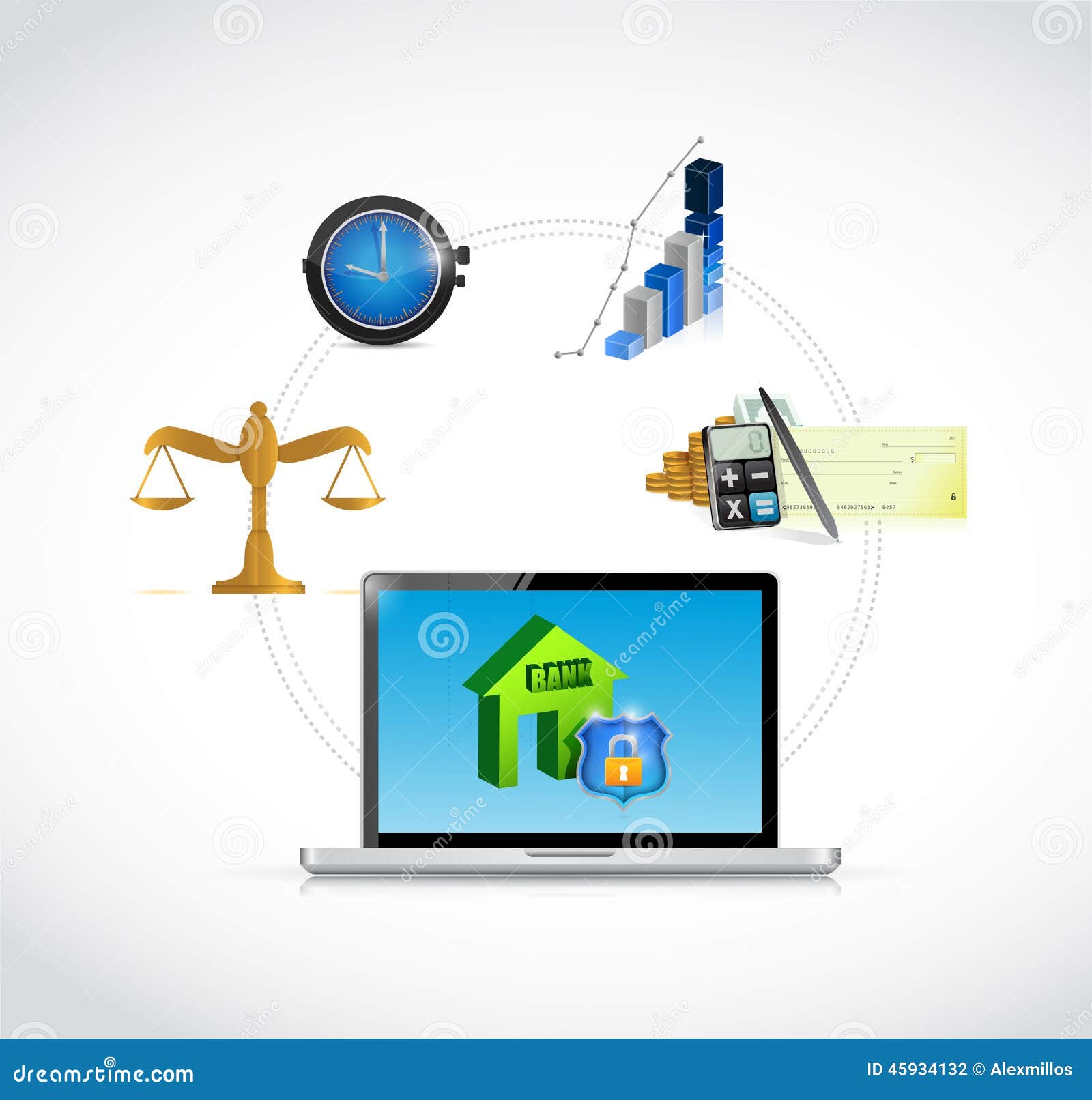 Online Banking Cycle Diagram Illustration | CartoonDealer.com #45934132
