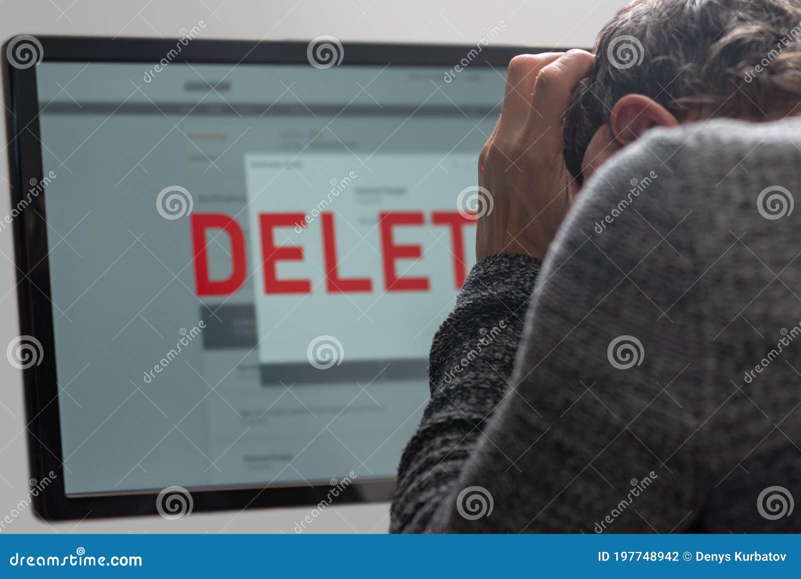 Text Delete on screen stock photo. Image of closeup - 197748942