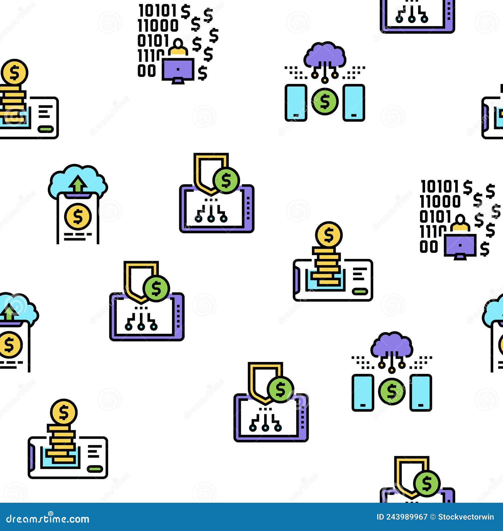 Online Banking Finance Vector Seamless Pattern Stock Vector ...