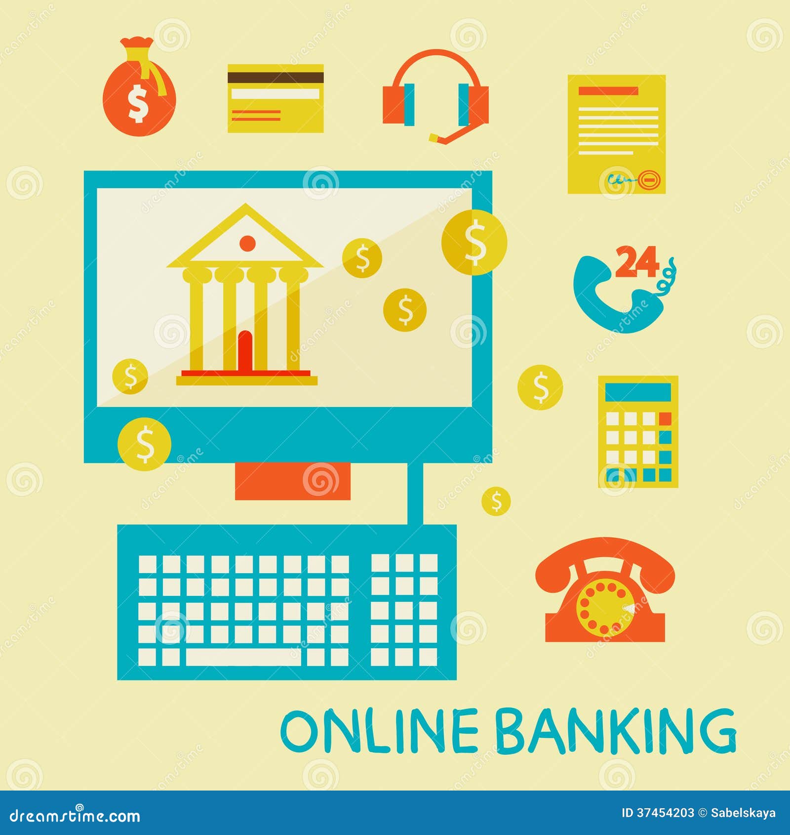 Online banking stock illustration. Illustration of internet - 37454203