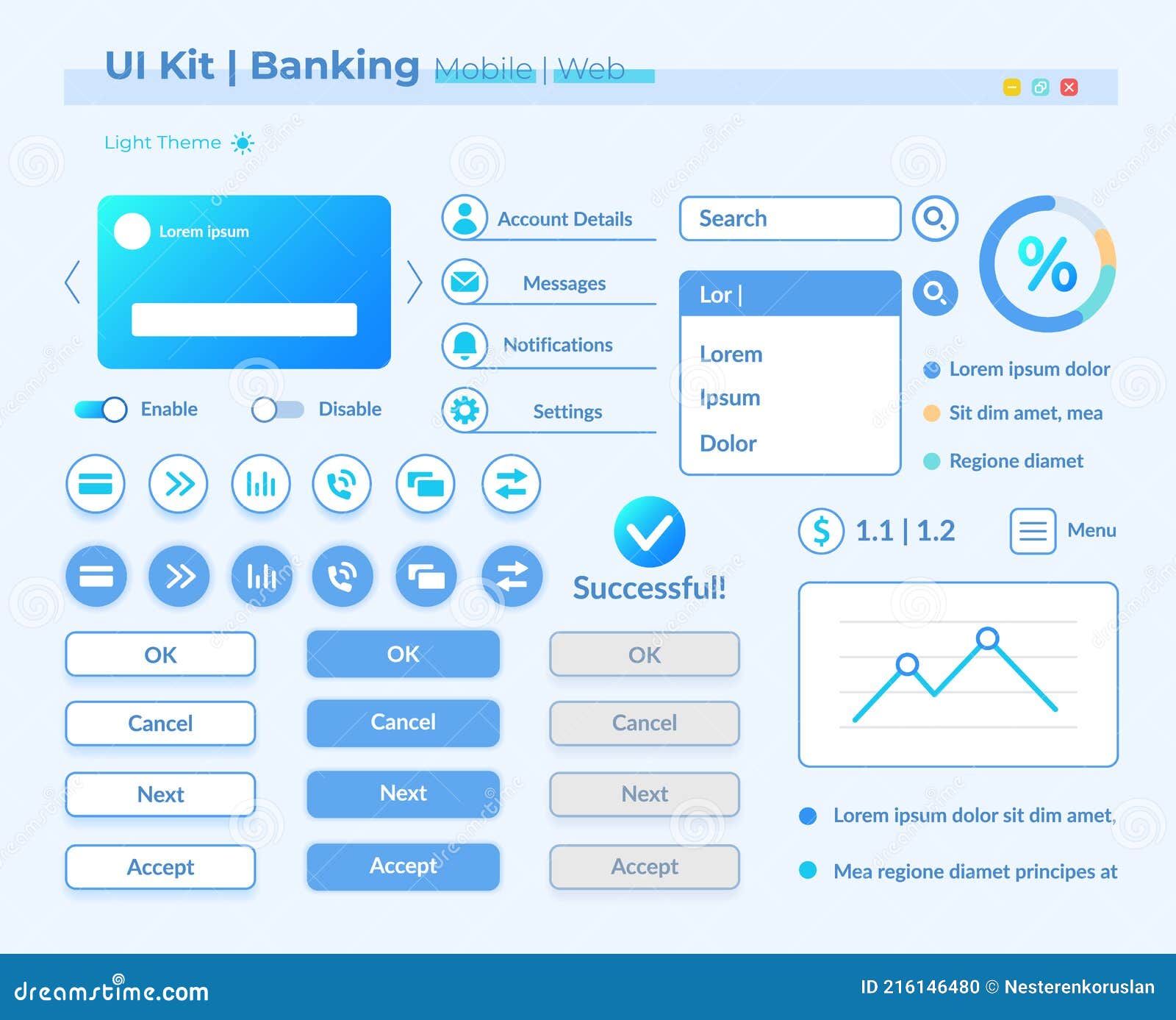 Online Banking Infographics UI Elements Kit Stock Vector - Illustration ...