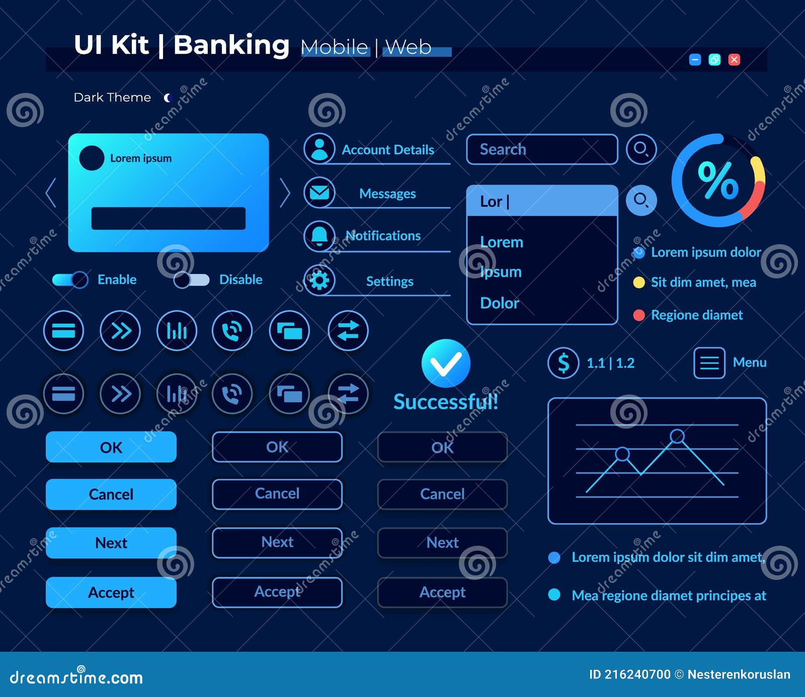 Online Banking Infographics UI Elements Kit Stock Vector - Illustration ...
