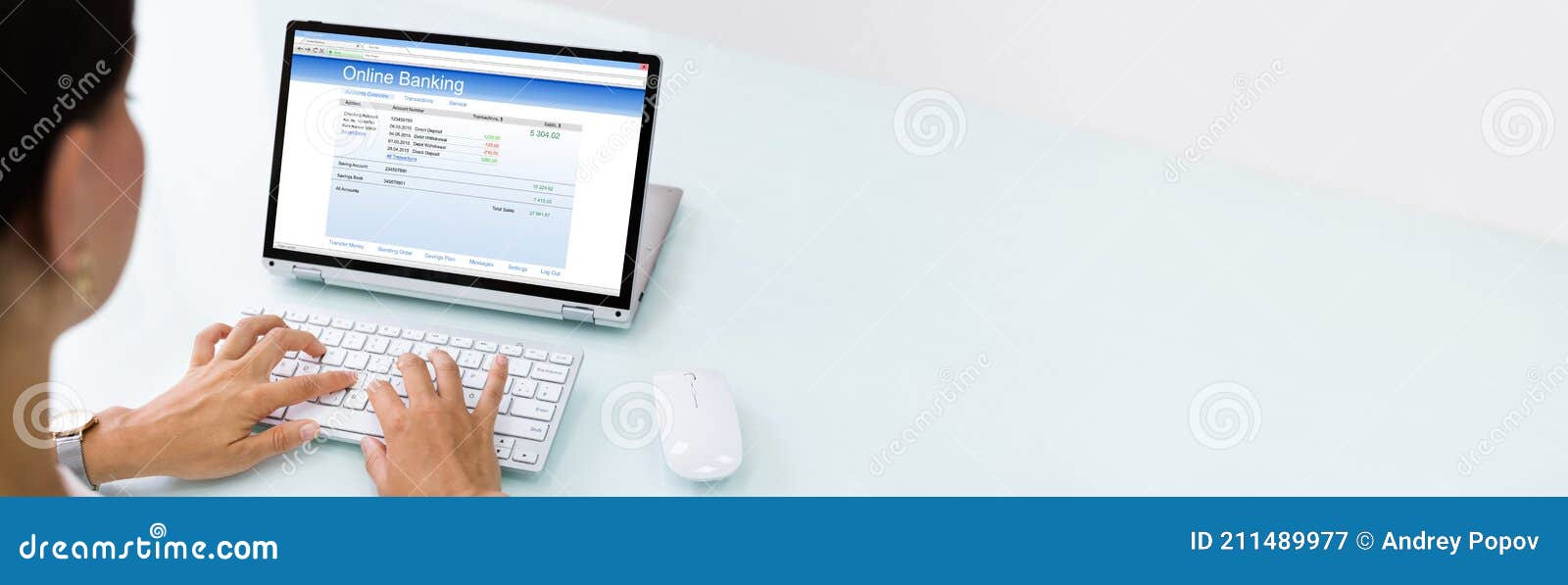 Online Banking on Laptop Screen Stock Image - Image of transfer, laptop ...