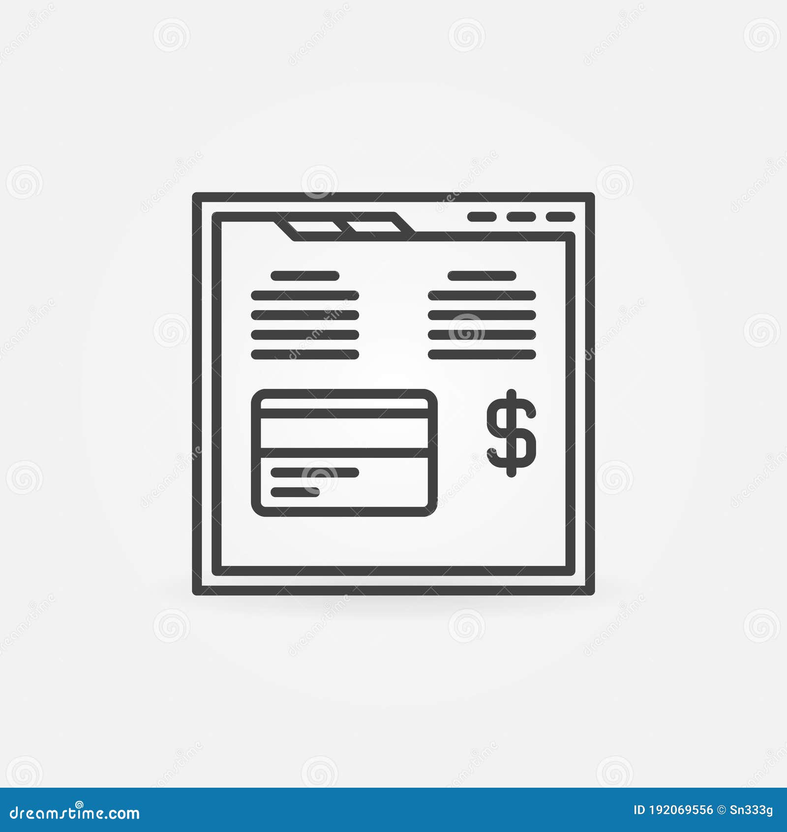 Online Banking Line Icon. Vector Web Browser Vector Symbol Stock Vector ...