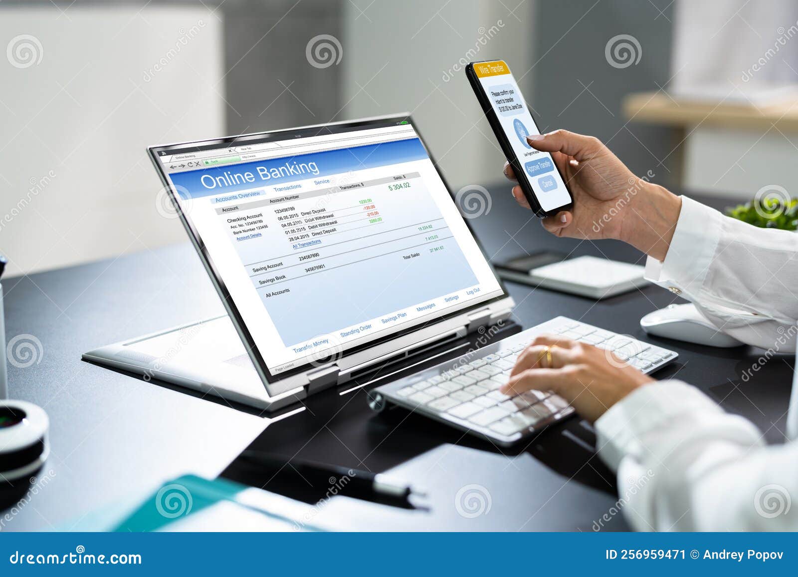 Online Banking Mobile Ecommerce 2 Factor Authentication Stock Image ...