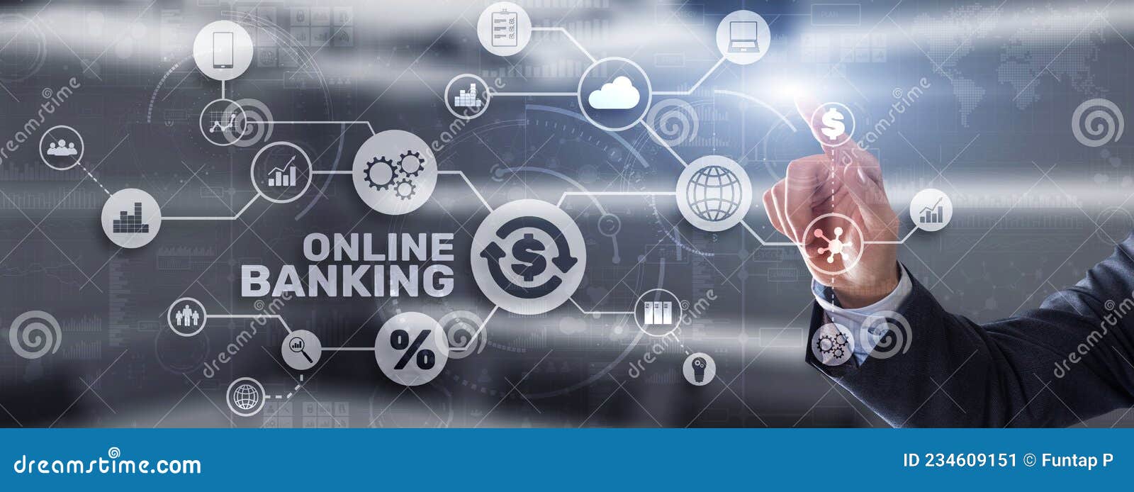 Online Banking and Payments. Digital Marketing Stock Image - Image of ...