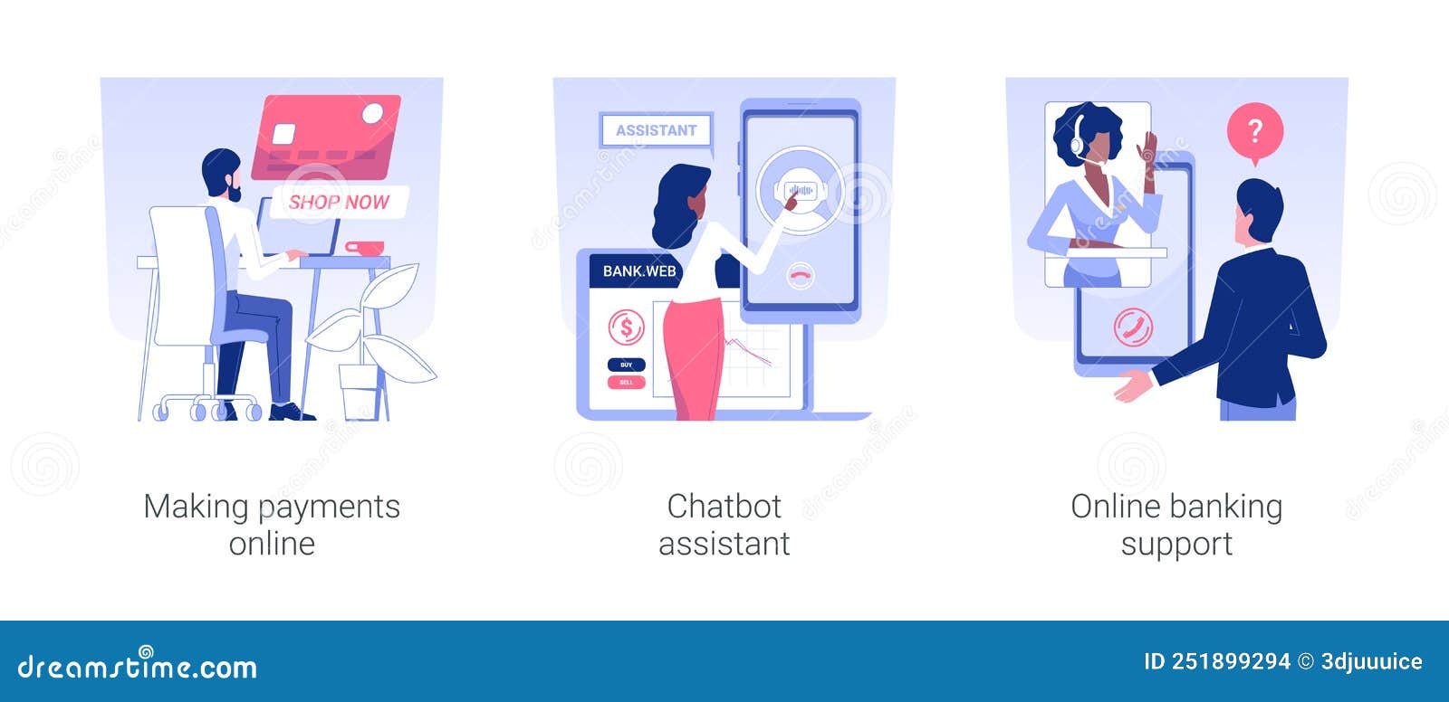 Online Banking Service Isolated Concept Vector Illustrations. Stock ...