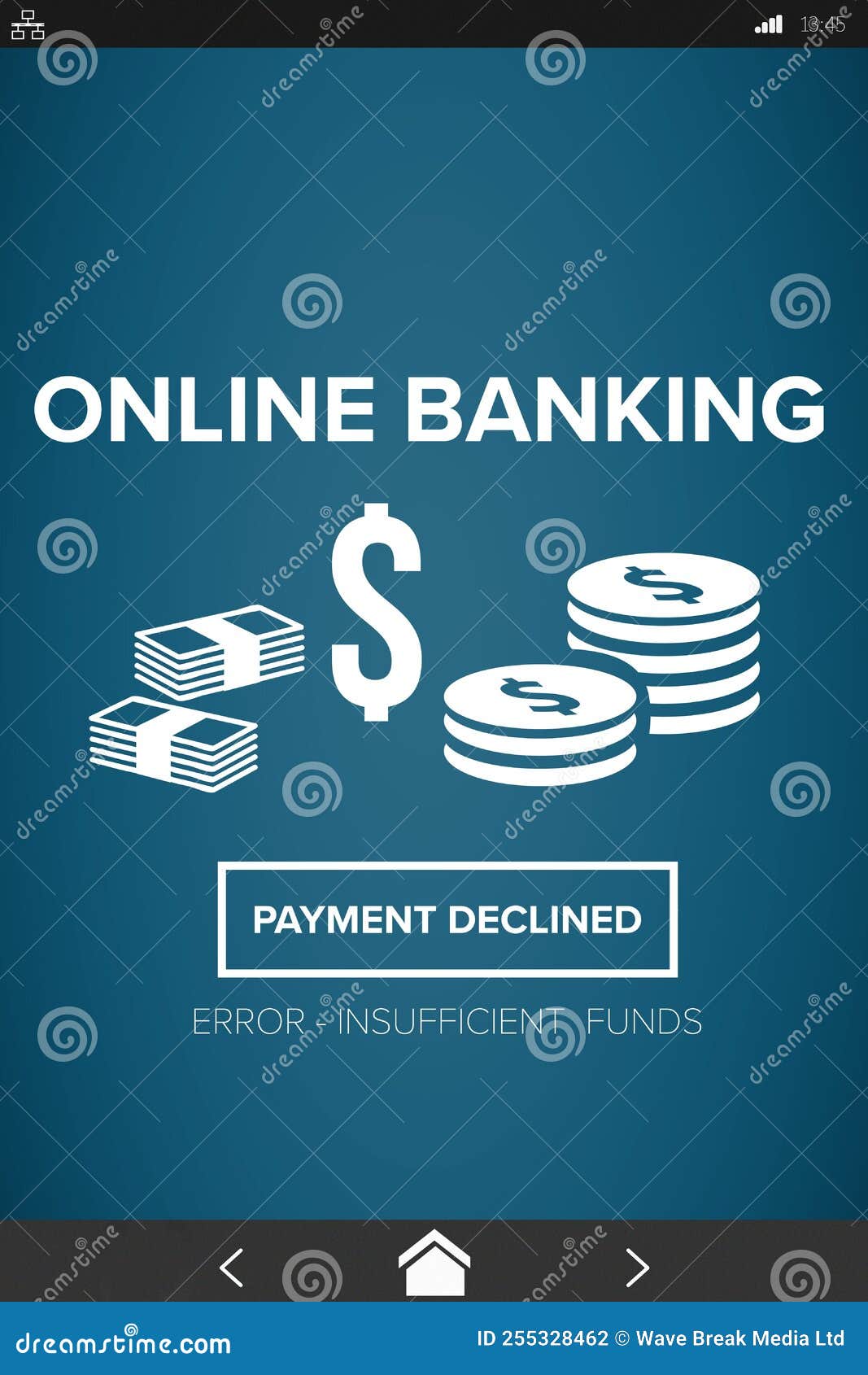 Online Banking Text on Blue Mobile Display Stock Illustration ...