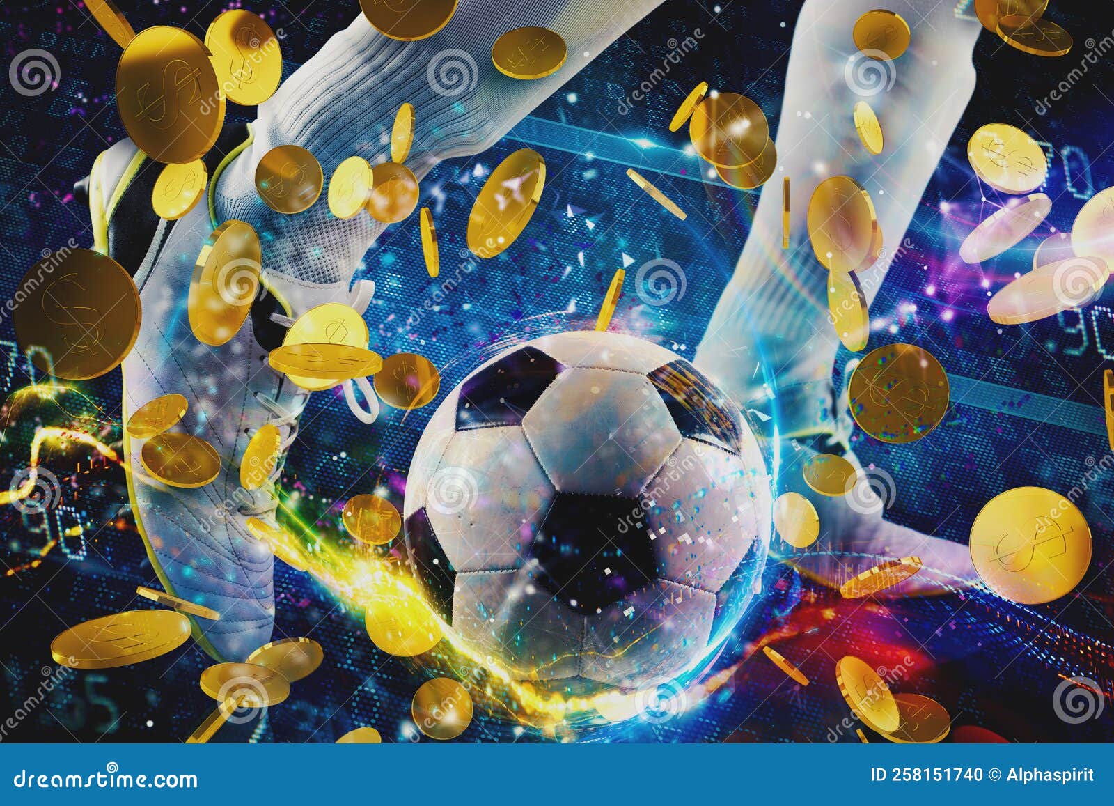 Online Bet and Analytics and Statistics for Soccer Game Stock Photo ...