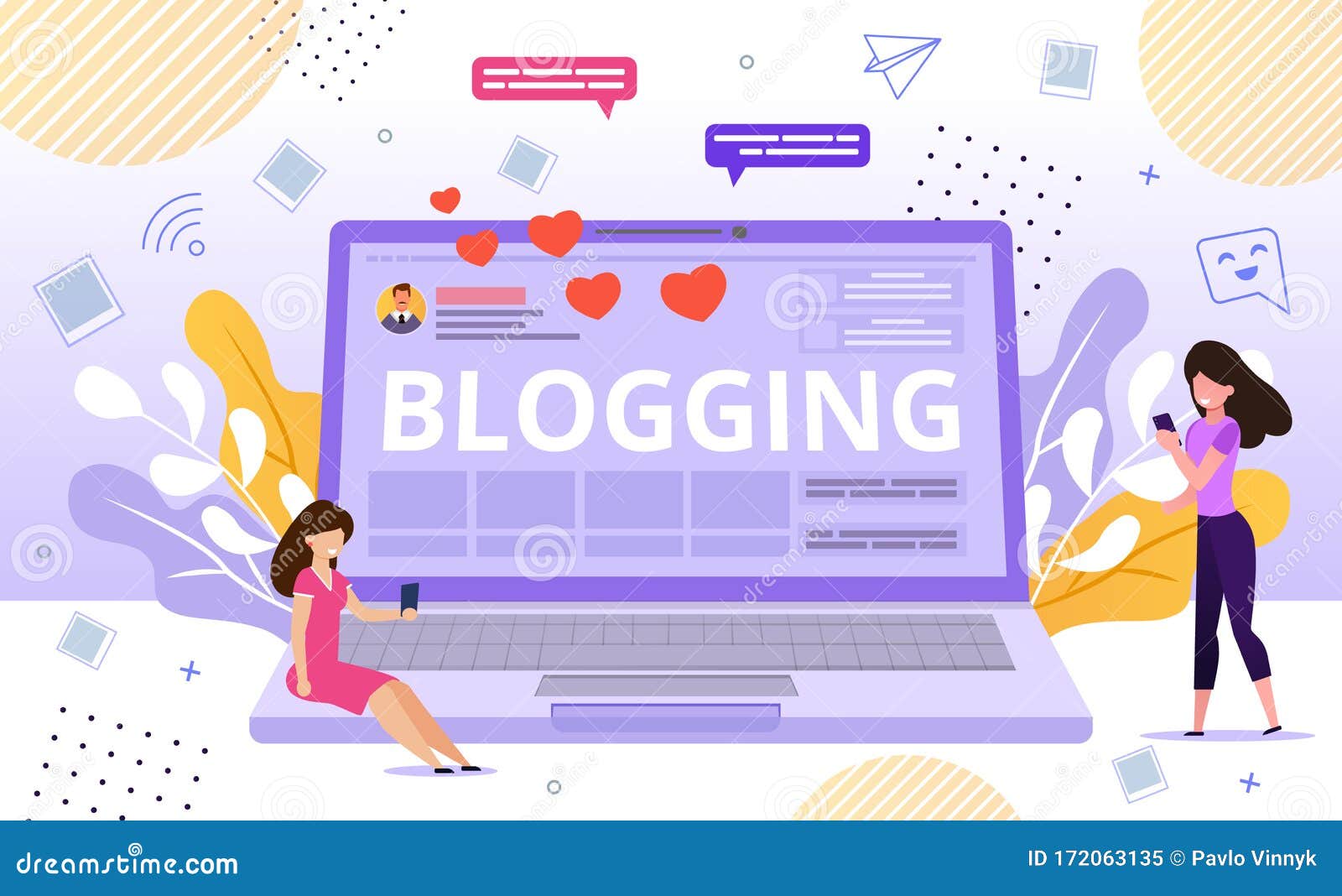 Online Blog Channel Video Tutorial Advertisement Stock Vector ...